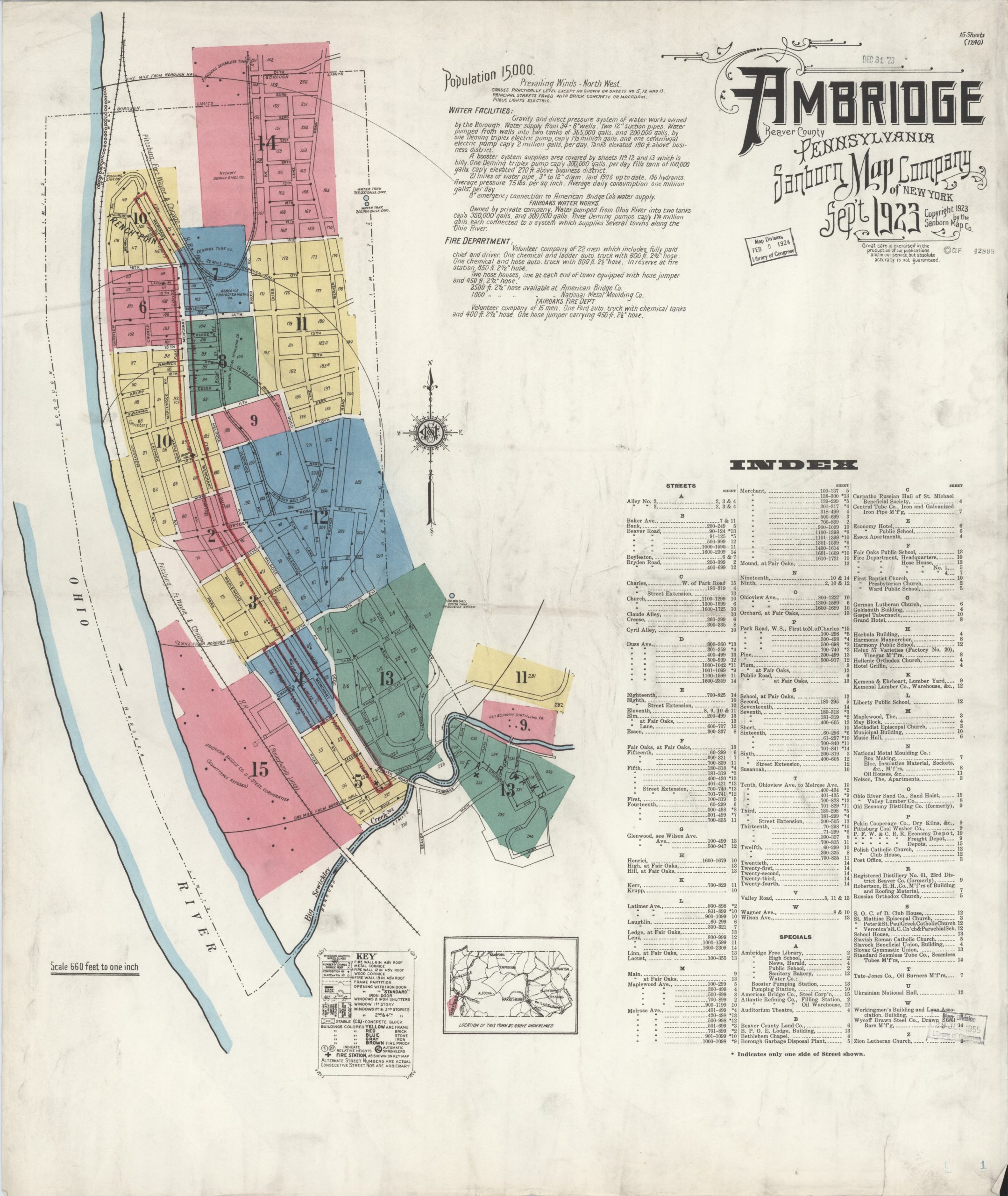 Ambridge, Pennsylvania (1923) - Sanborn Fire Maps
