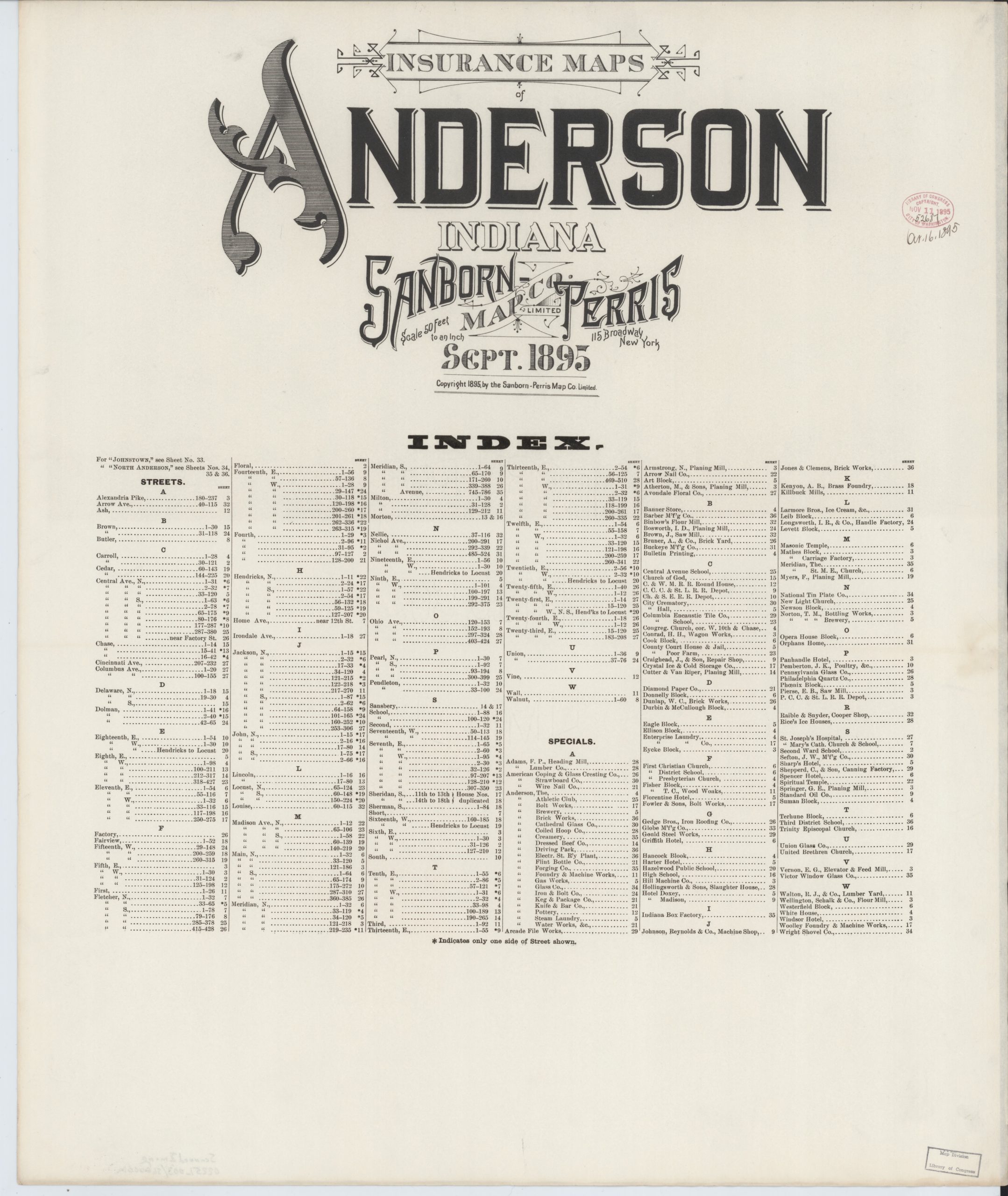 Anderson, Indiana (1895) - Sanborn Fire Maps