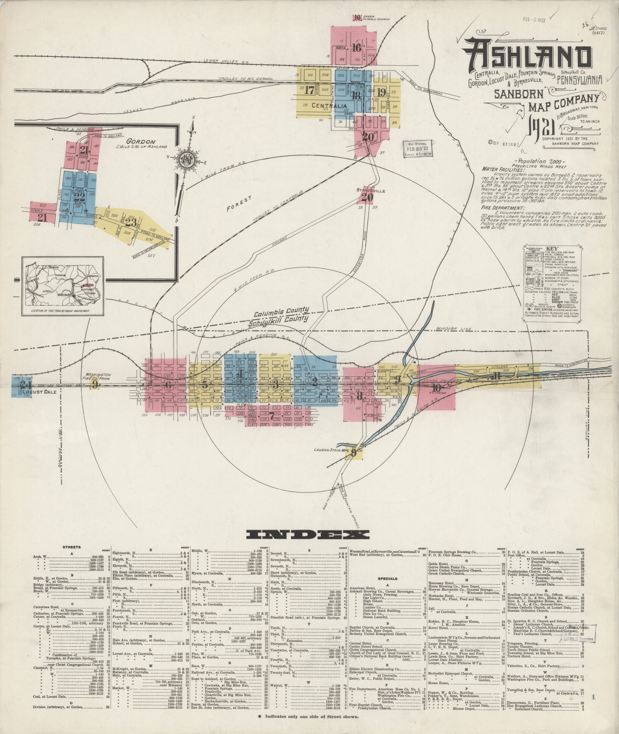 Ashland, Pennsylvania (1921) - Sanborn Fire Maps