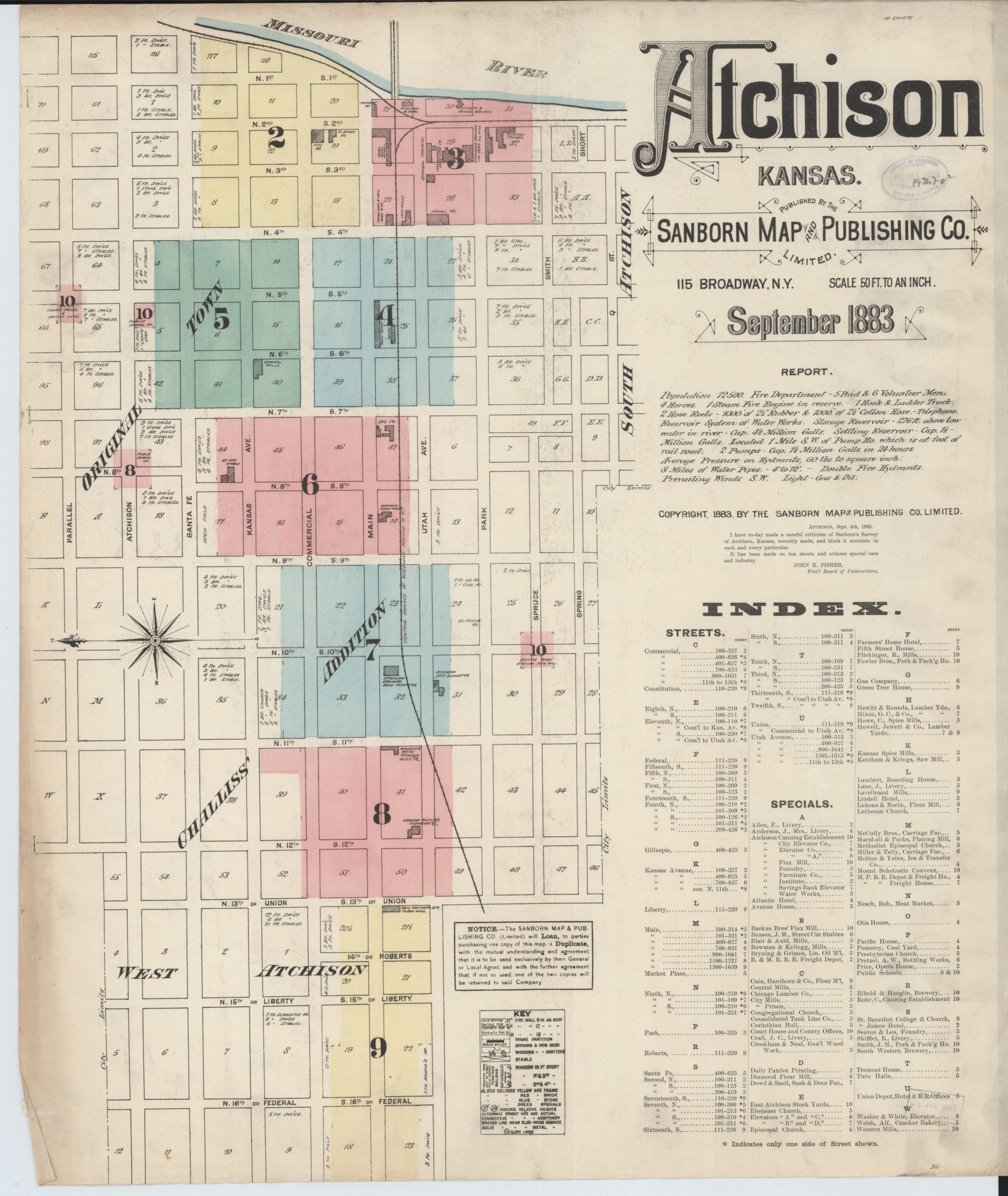 Atchison, Kansas (1883) - Sanborn Fire Maps