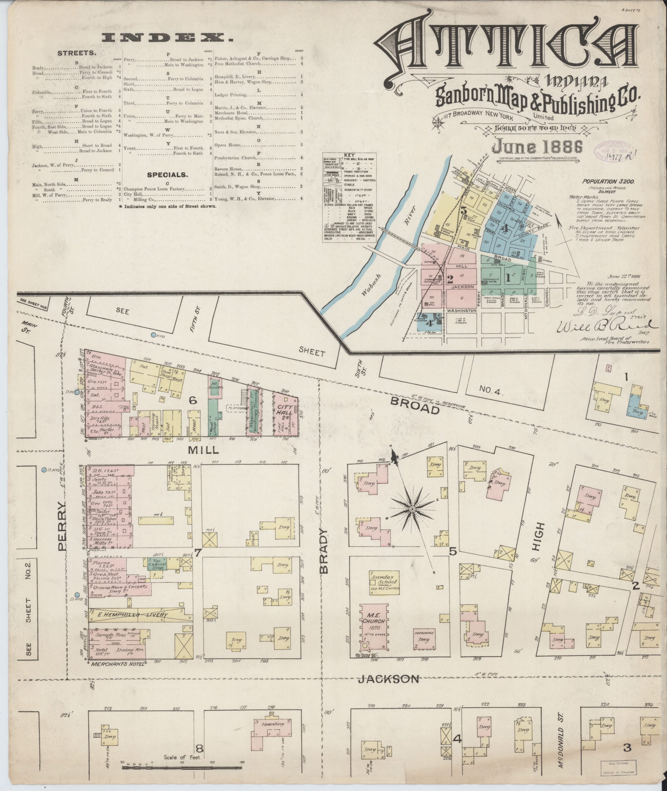 Attica, Indiana (1886) - Sanborn Fire Maps