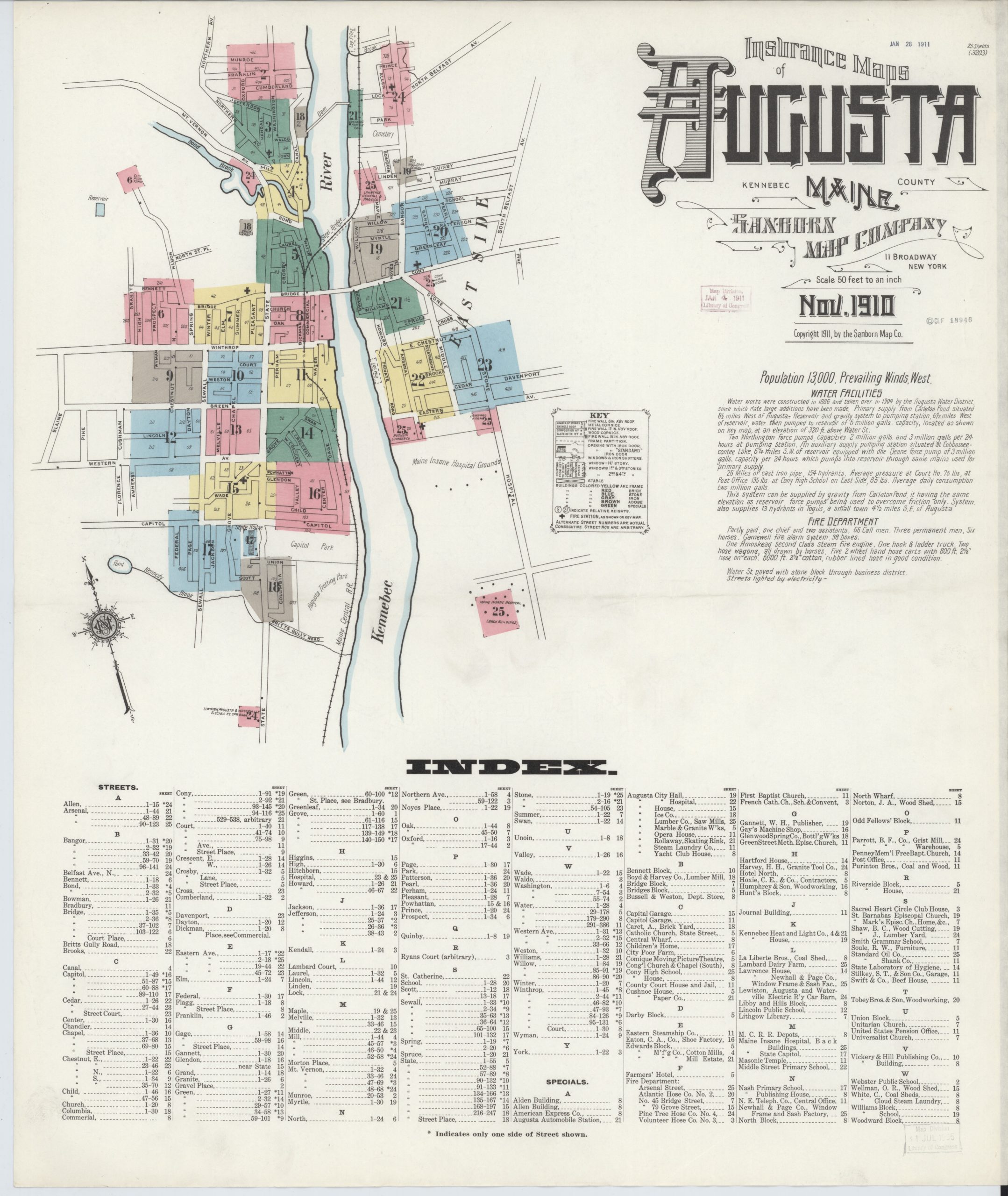 Augusta, Maine (1910) - Sanborn Fire Maps