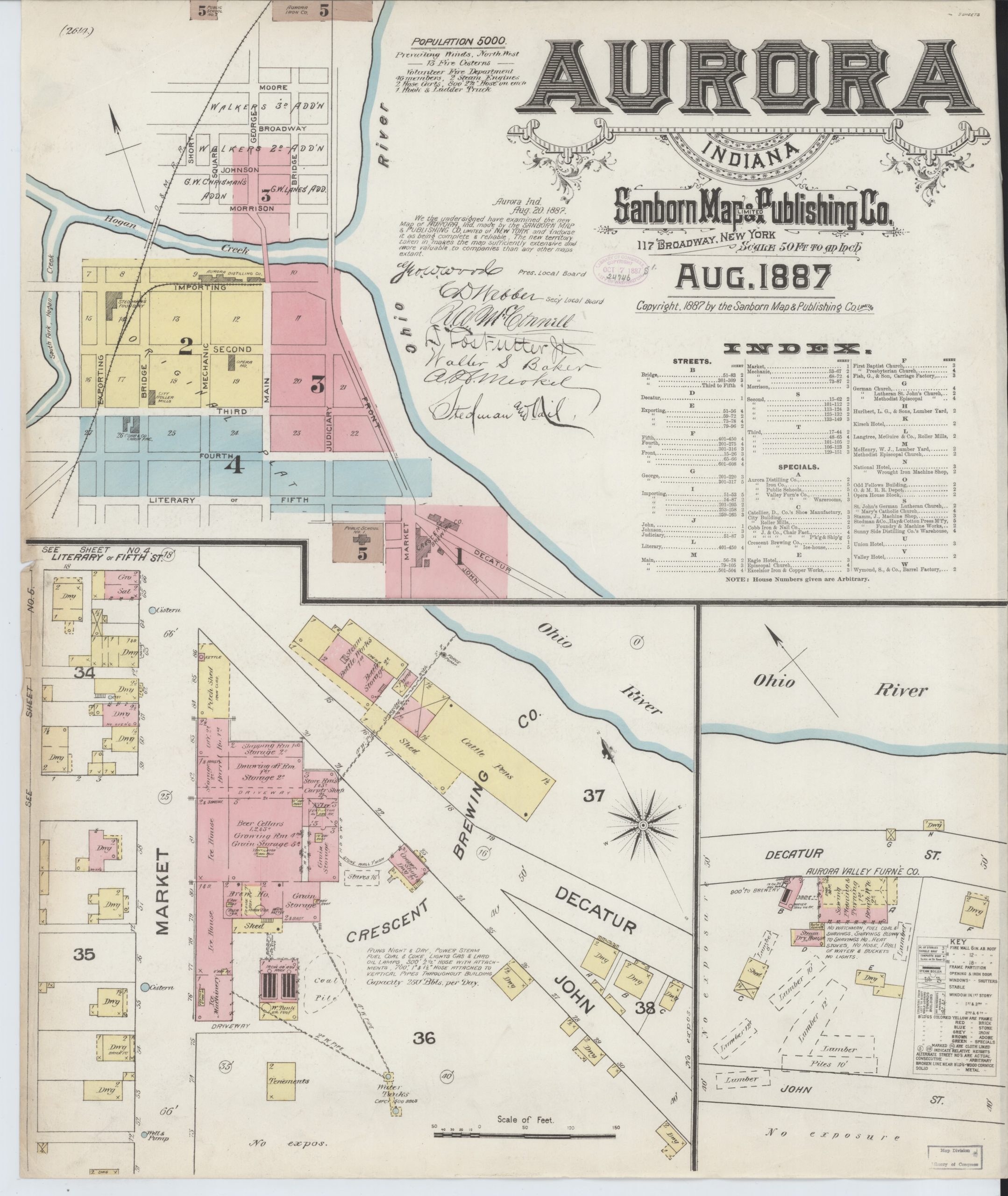 Aurora, Indiana (1887) - Sanborn Fire Maps