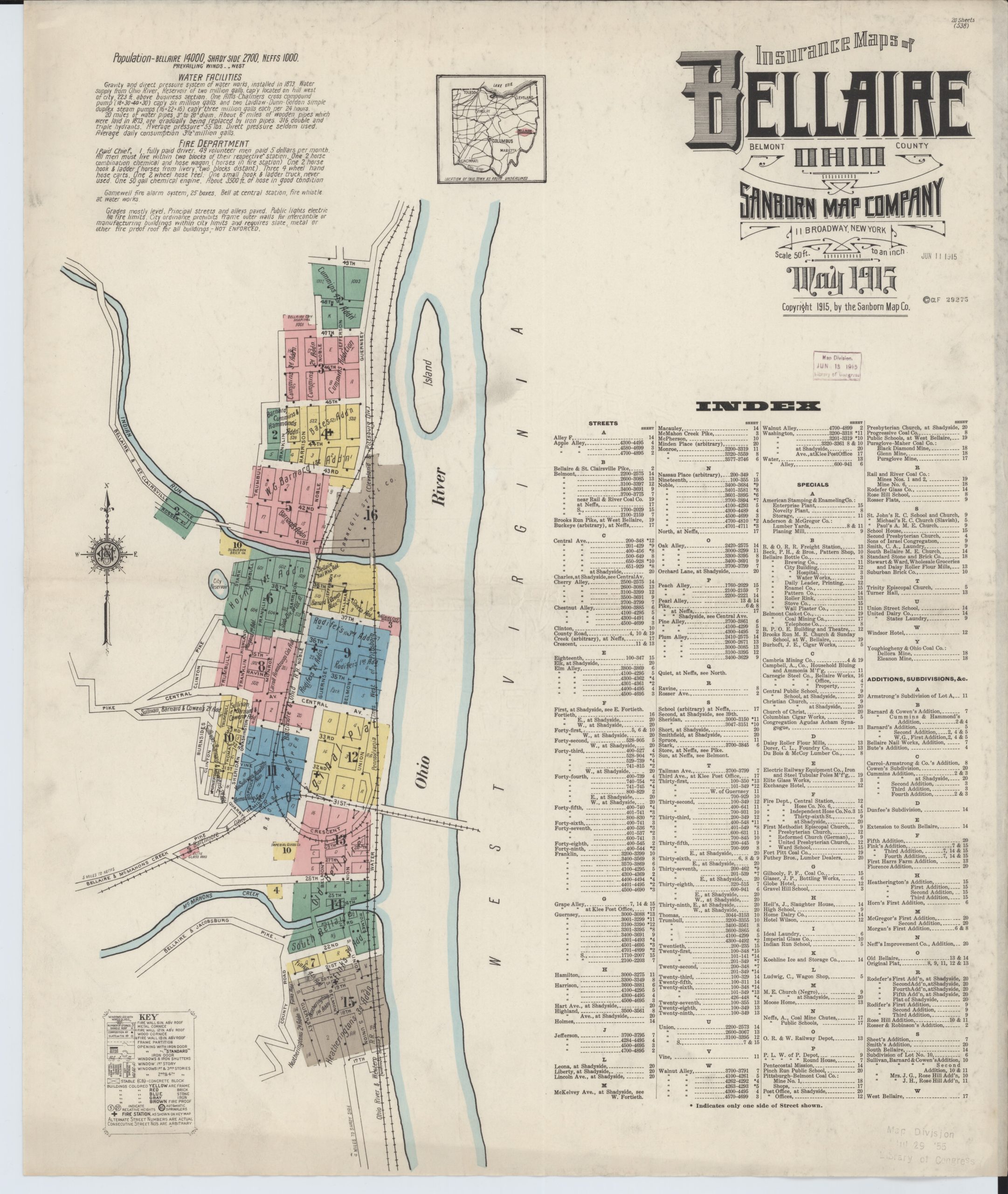 Bellaire, Ohio (1915) - Sanborn Fire Maps