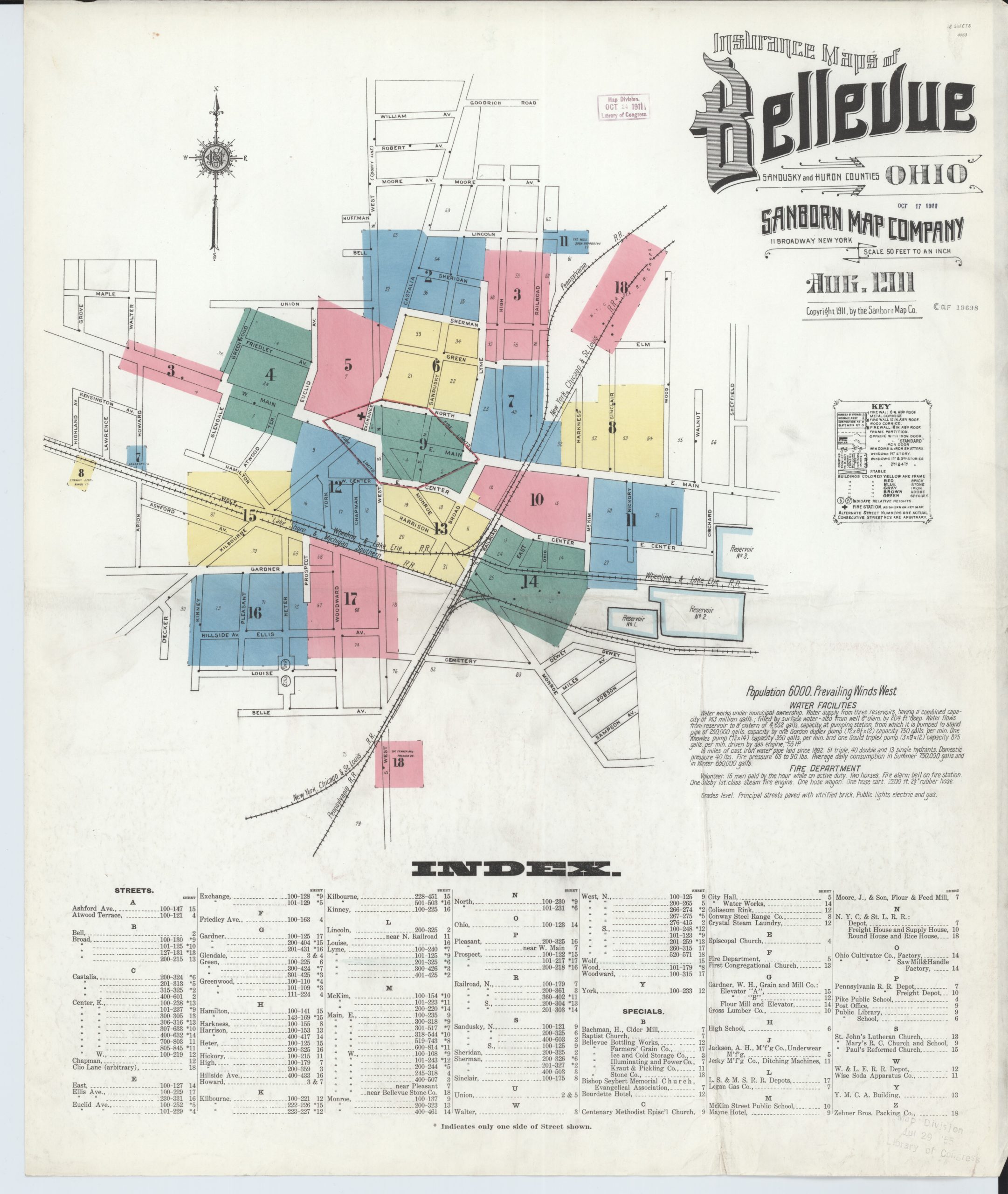 Bellevue, Ohio (1911) - Sanborn Fire Maps