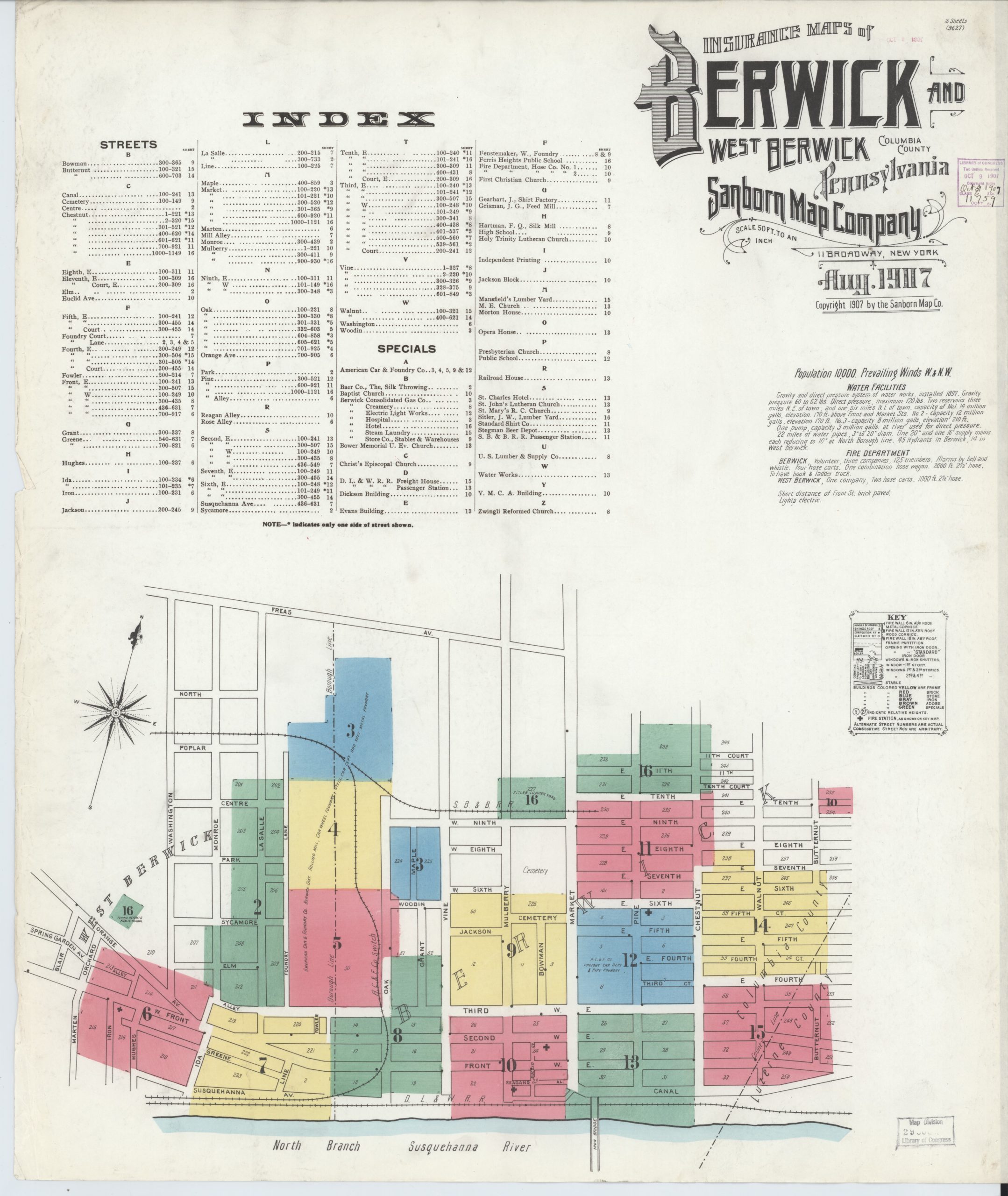 Berwick, Pennsylvania (1907) - Sanborn Fire Maps