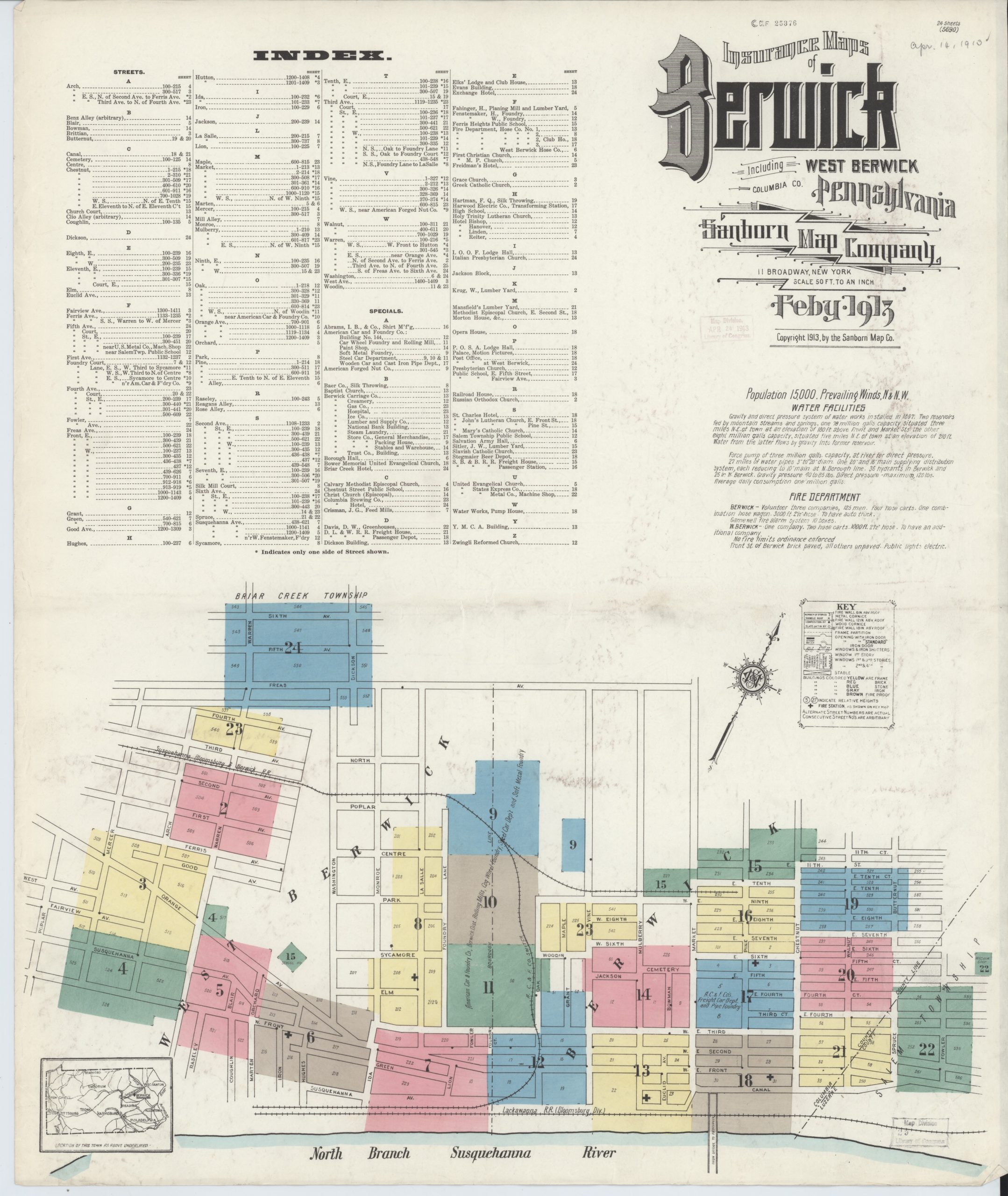 Berwick, Pennsylvania (1913) - Sanborn Fire Maps