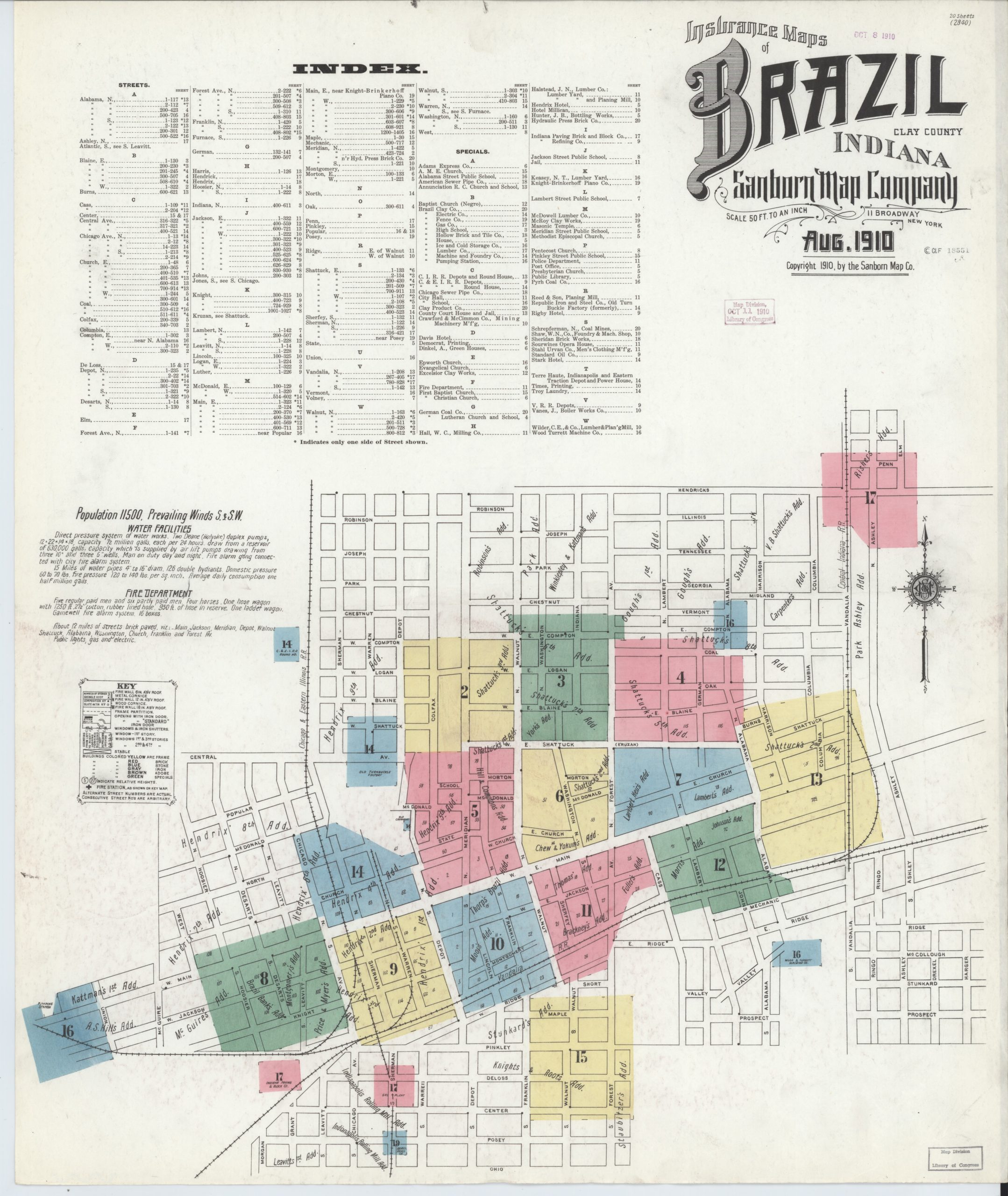 Brazil, Indiana (1910) - Sanborn Fire Maps