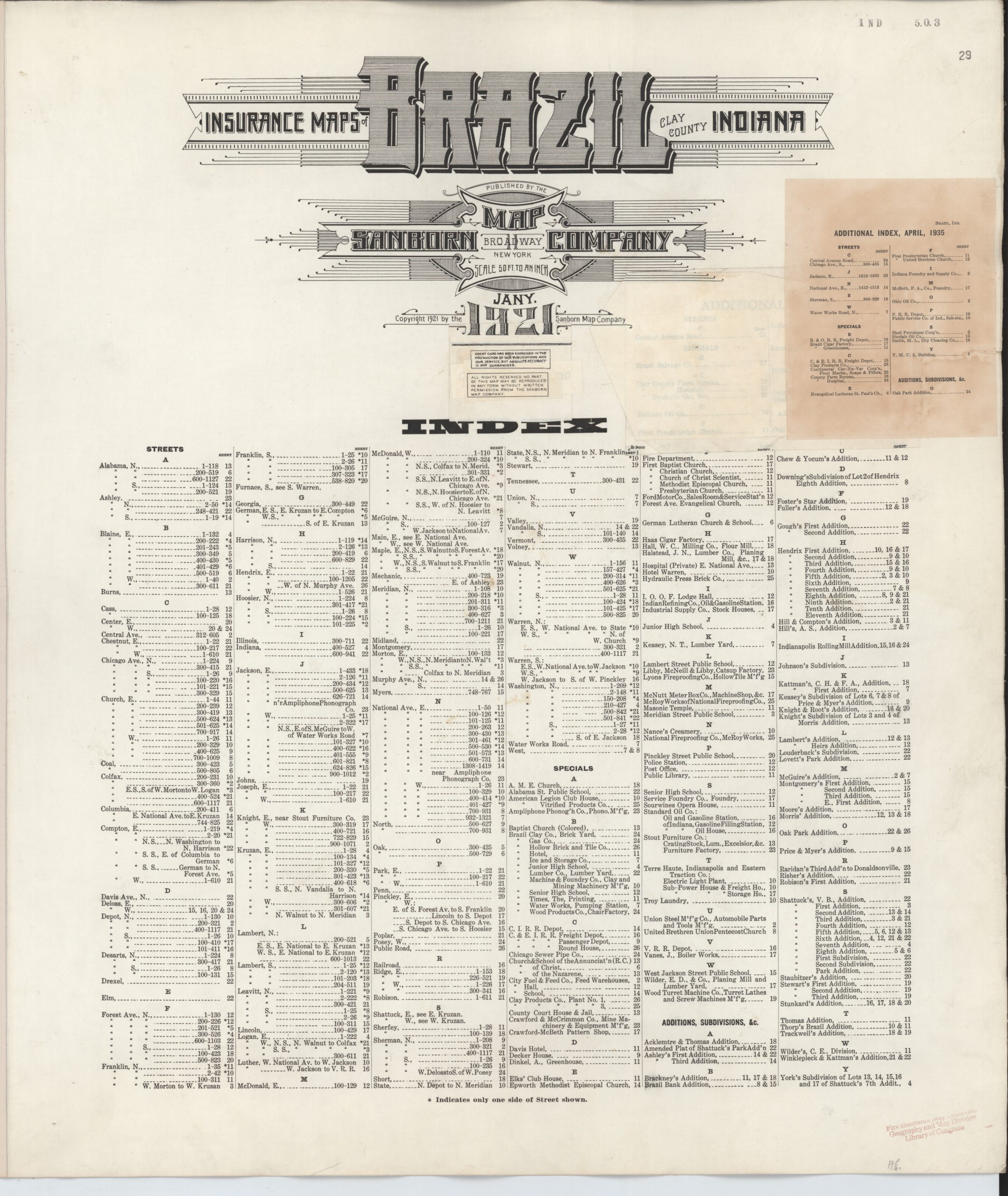 Brazil, Indiana (1921)(1) - Sanborn Fire Maps
