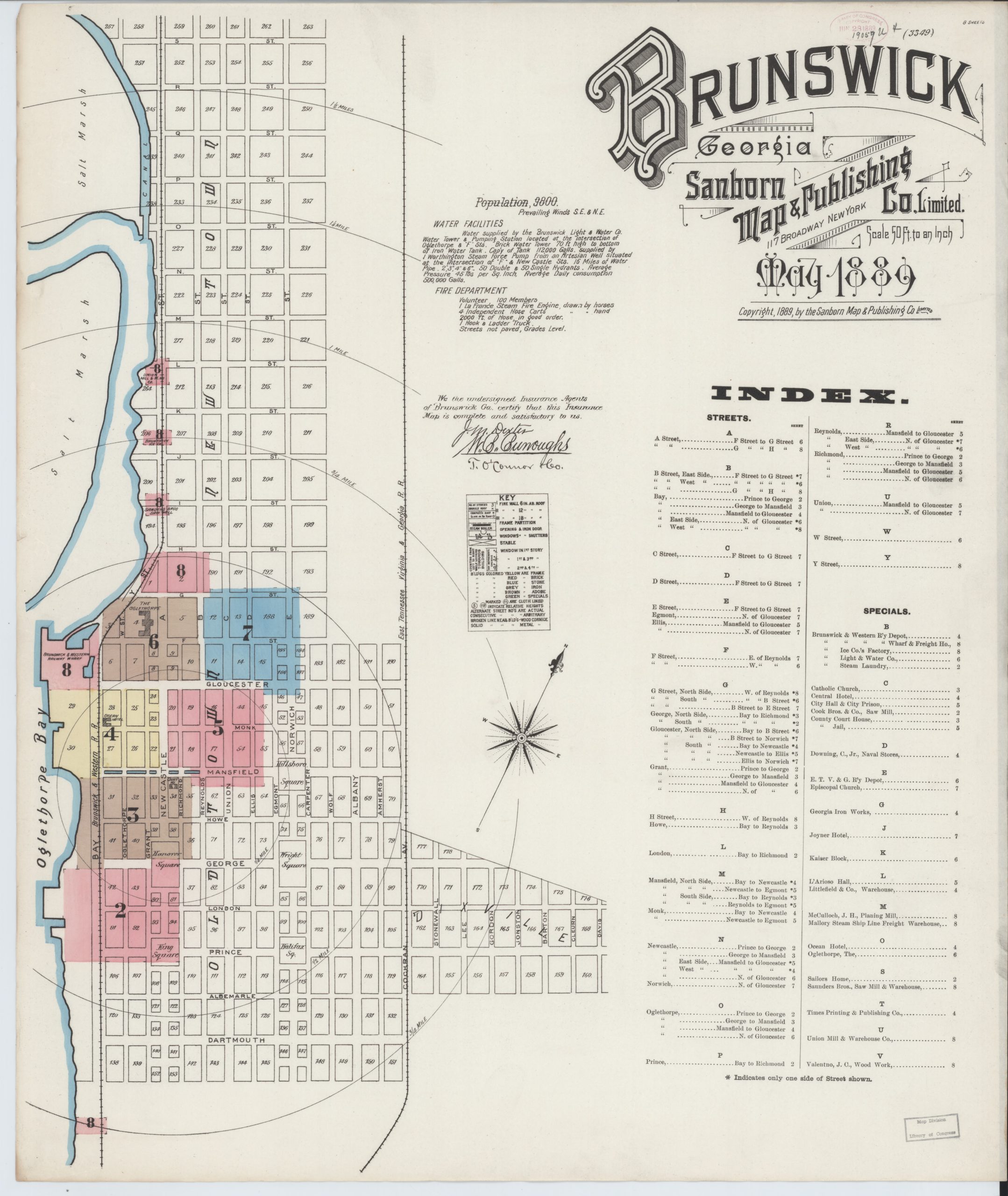 Brunswick, Georgia (1889) - Sanborn Fire Maps
