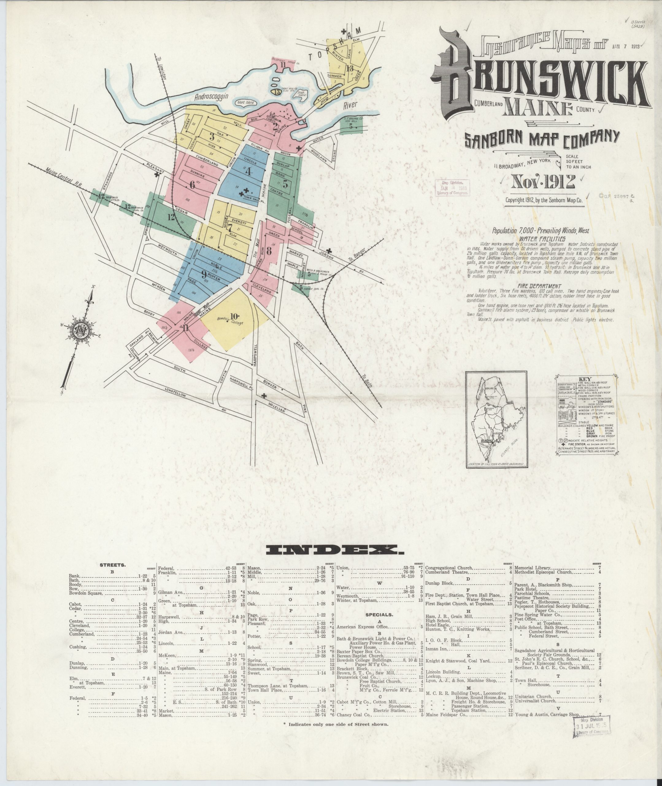 Brunswick, Maine (1912) - Sanborn Fire Maps