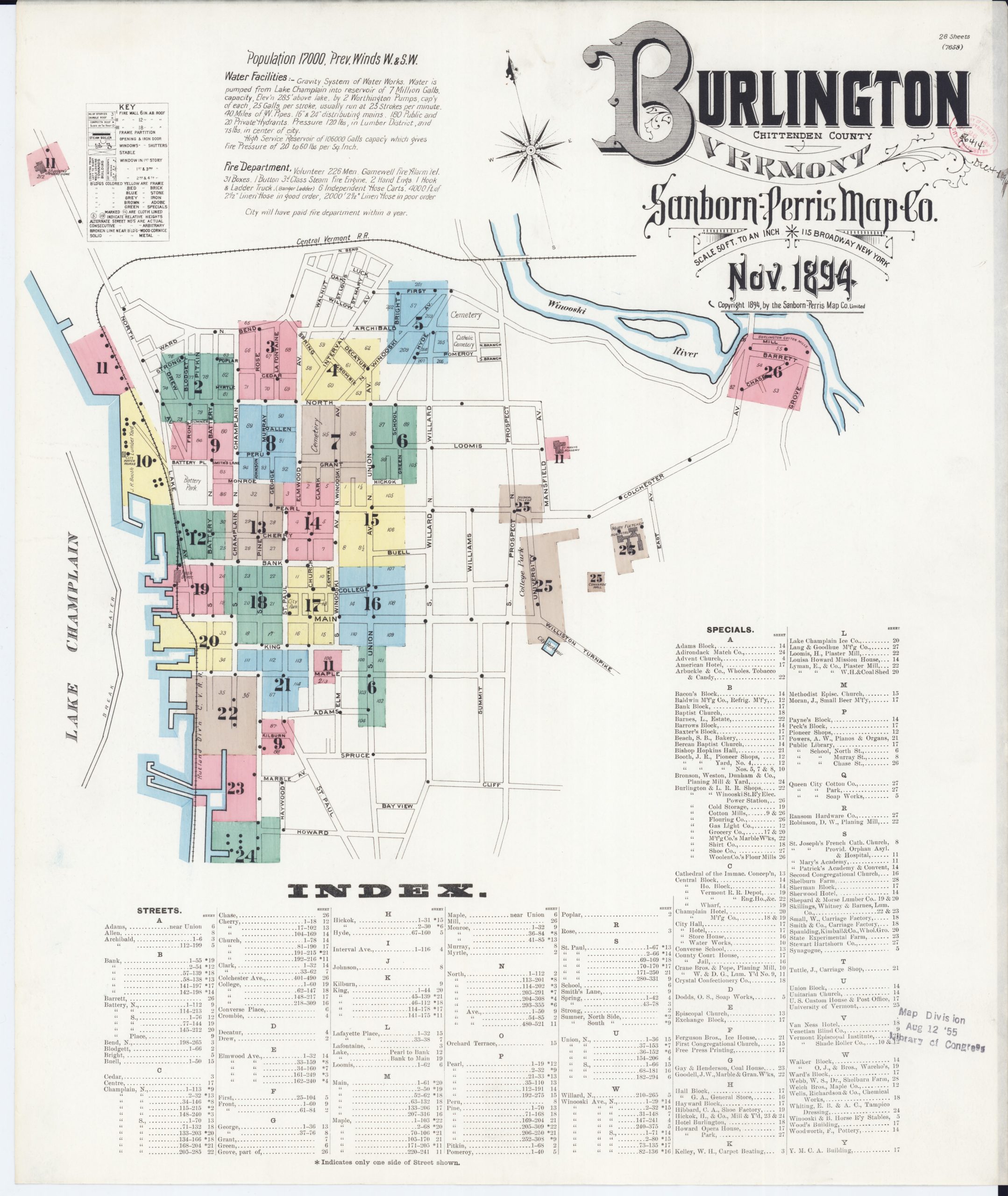 Burlington, Vermont (1894) - Sanborn Fire Maps