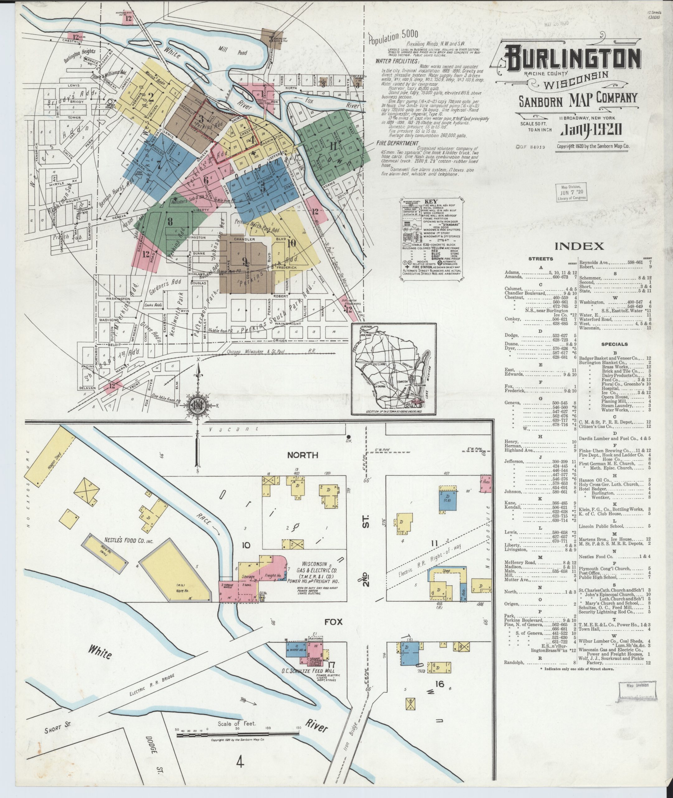 Burlington, Wisconsin (1920) - Sanborn Fire Maps