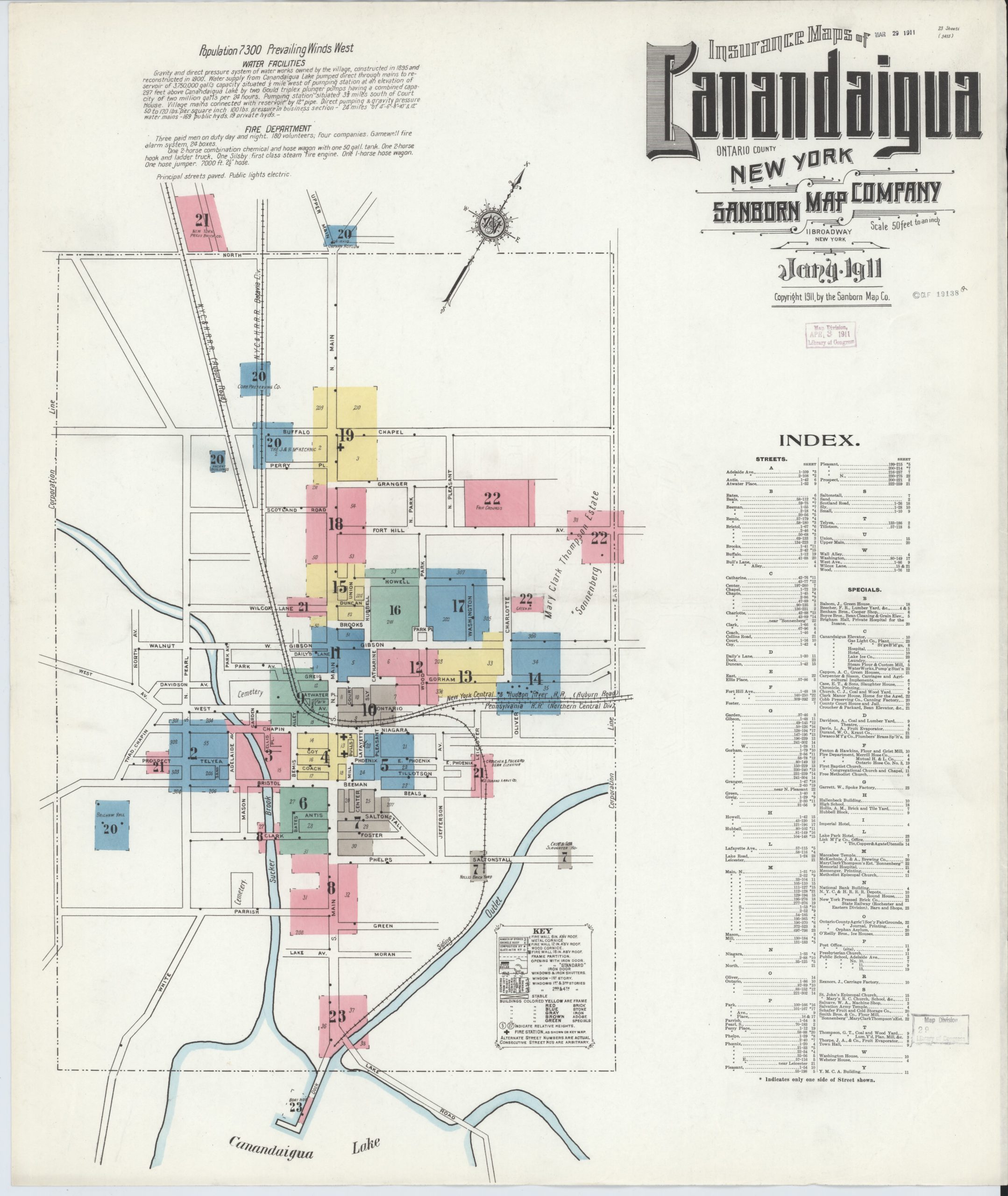 Canandaigua, New York (1911) - Sanborn Fire Maps
