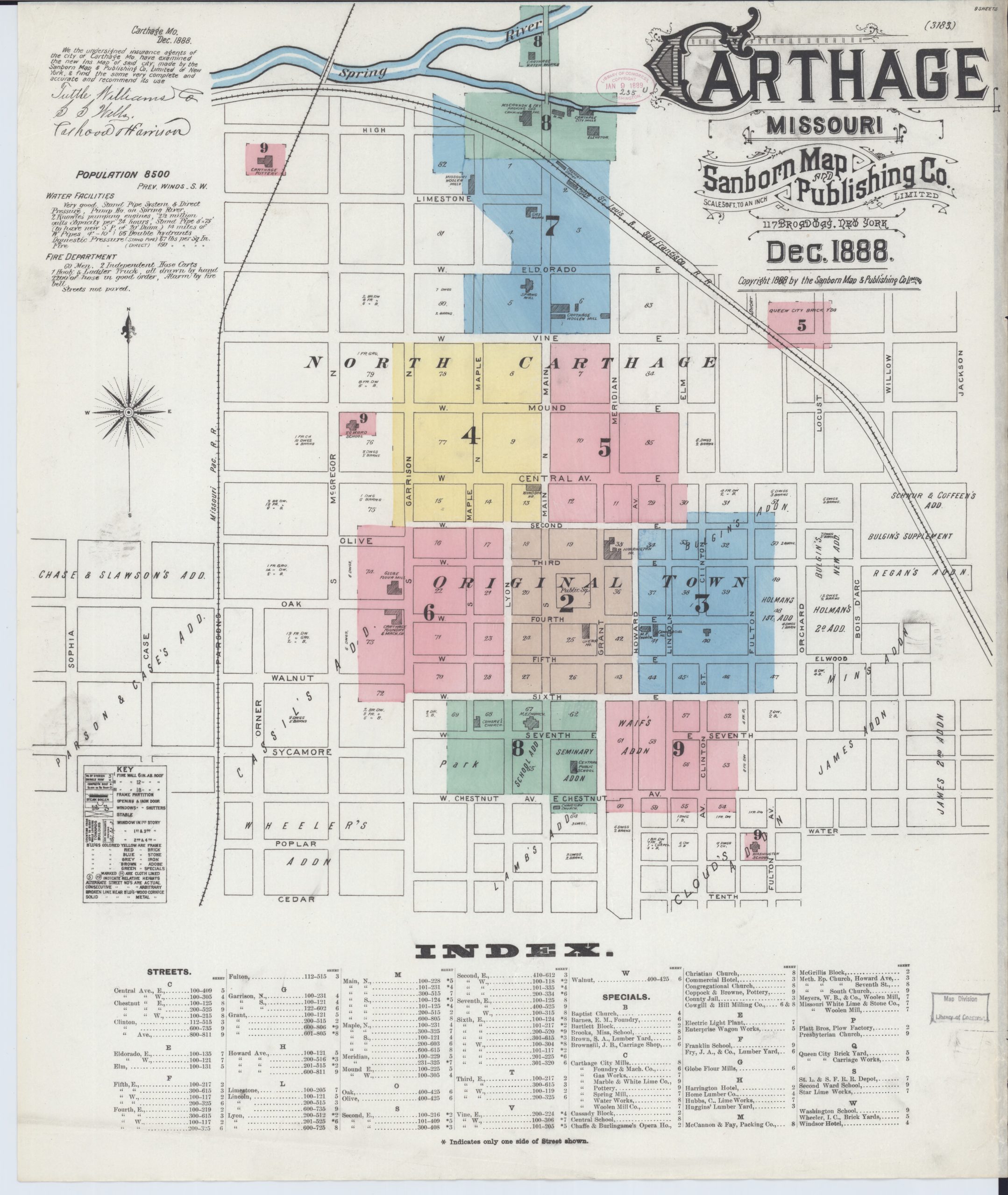 Carthage, Missouri (1888) - Sanborn Fire Maps