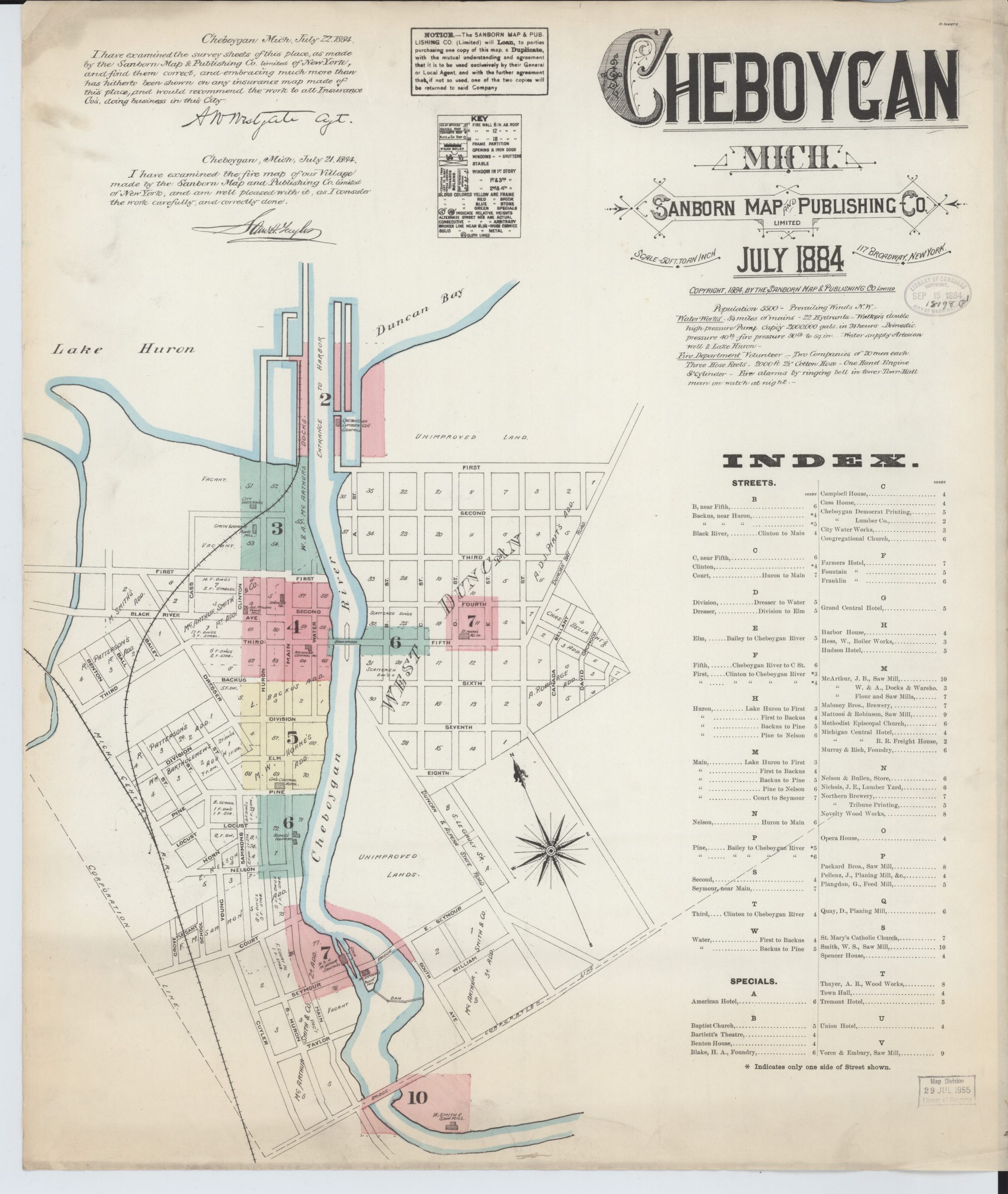 Cheboygan, Michigan (1884) - Sanborn Fire Maps