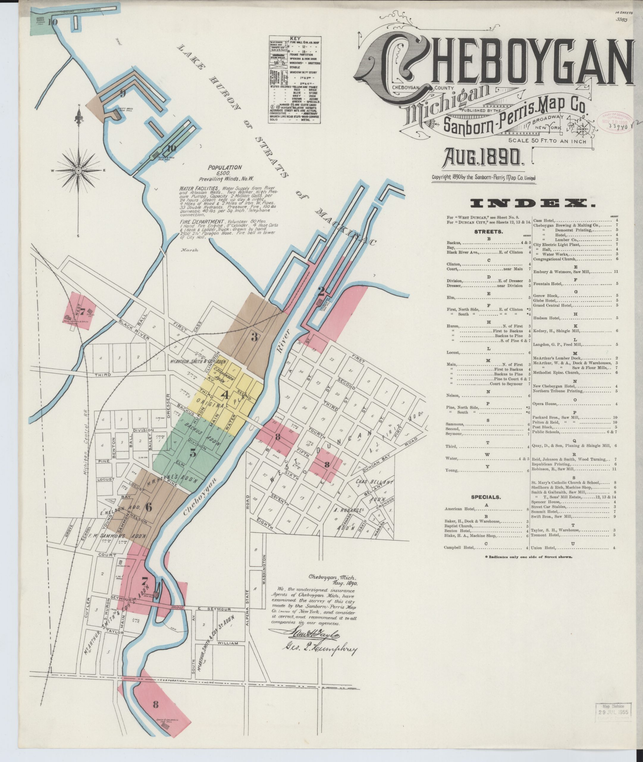 Cheboygan, Michigan (1890) - Sanborn Fire Maps