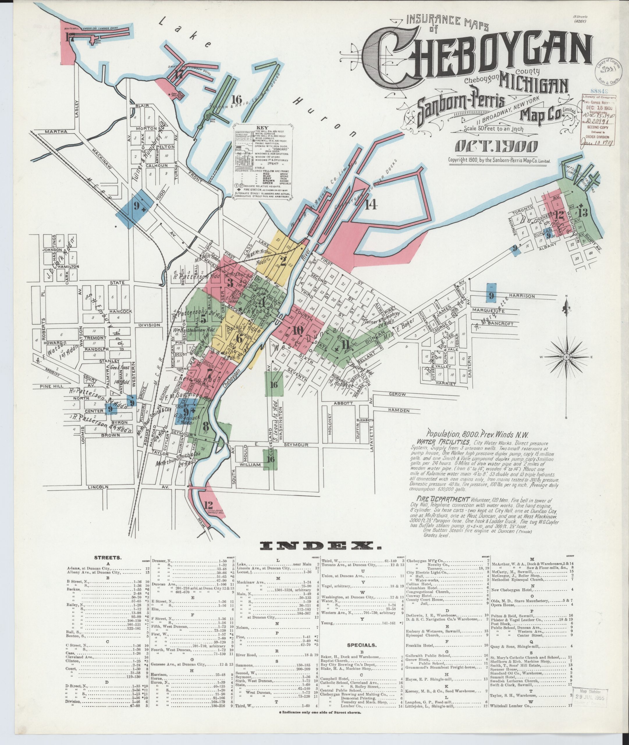 Cheboygan, Michigan (1900) - Sanborn Fire Maps