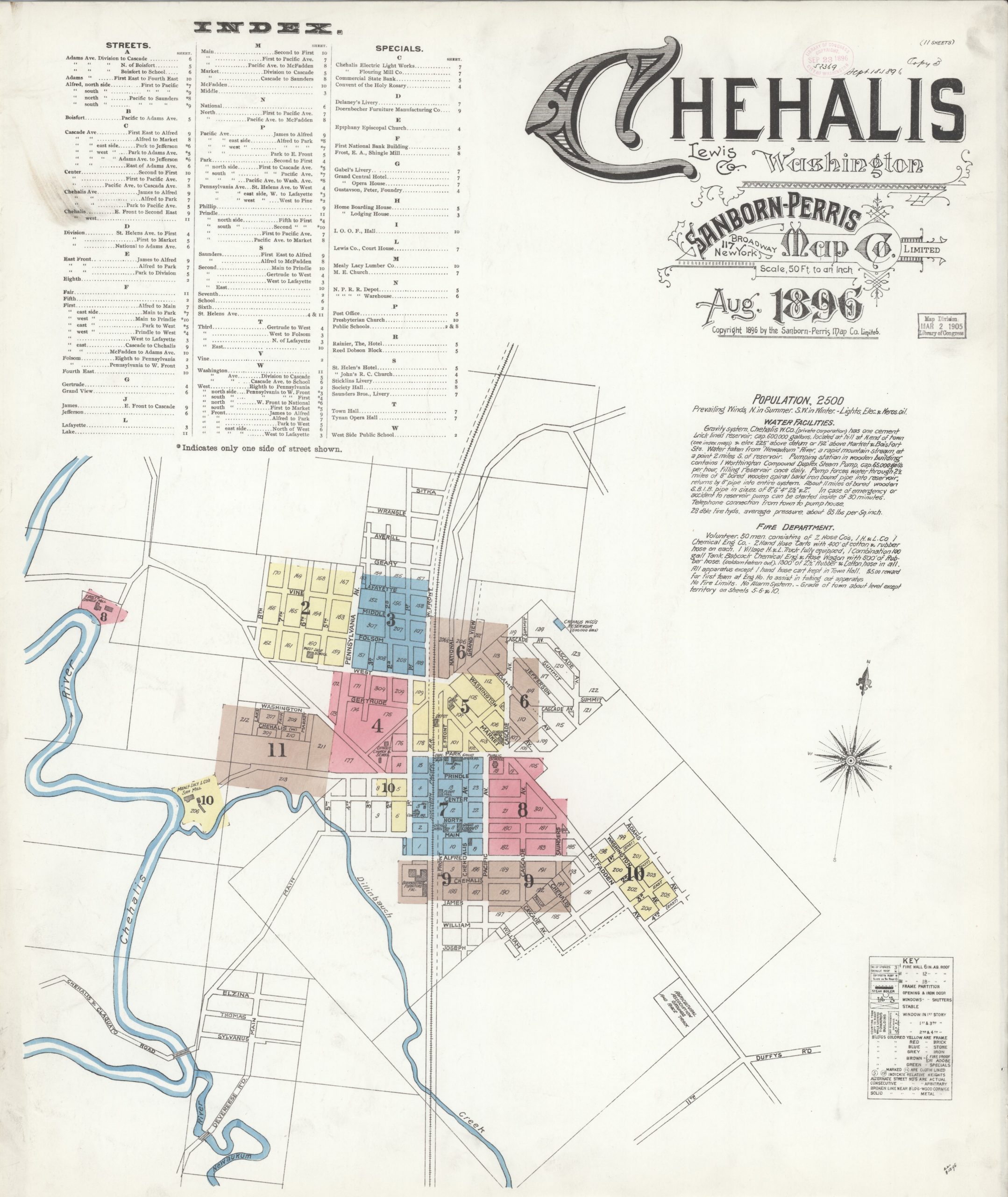 Chehalis, Washington (1896) - Sanborn Fire Maps