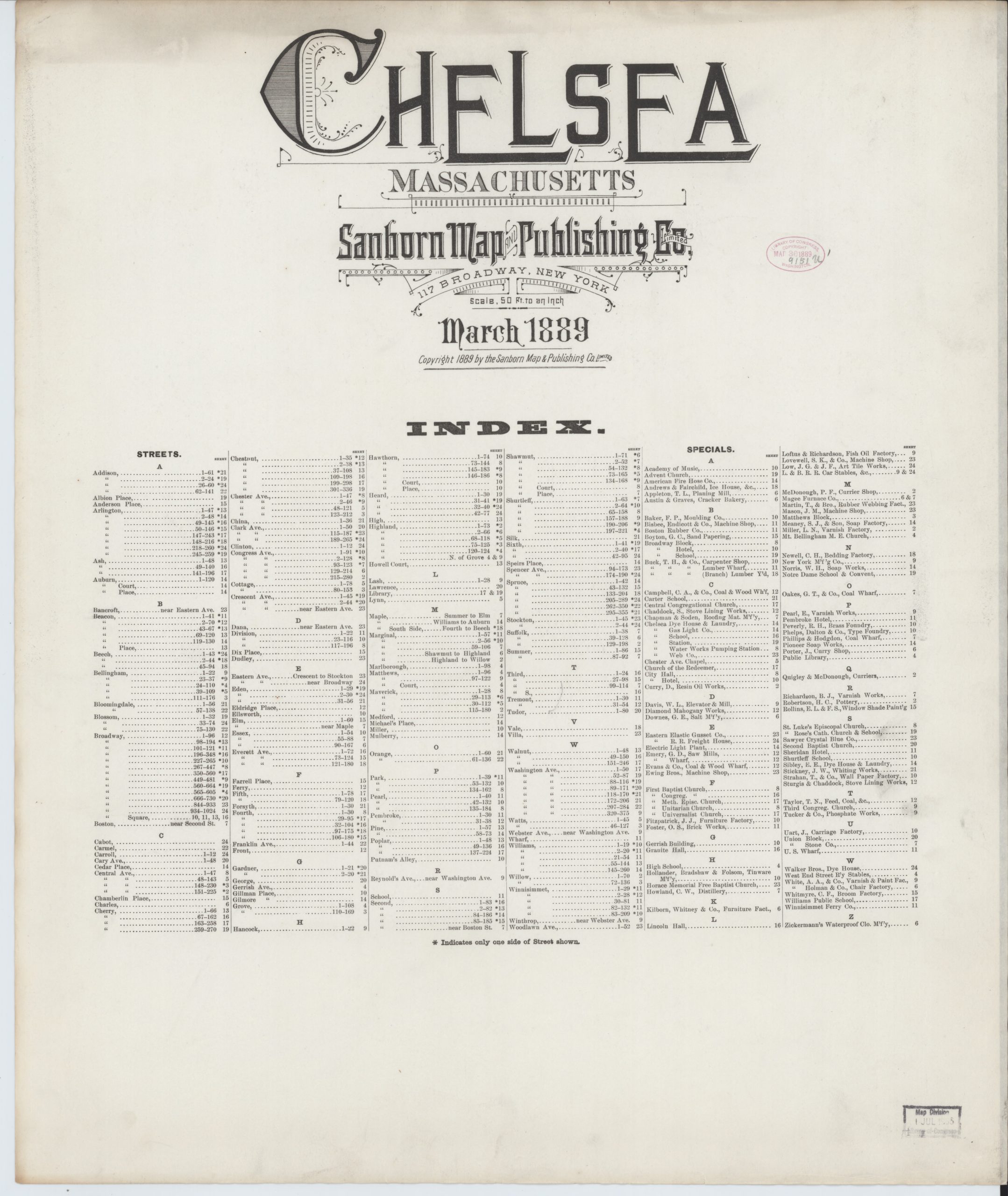 Chelsea, Massachusetts (1889) - Sanborn Fire Maps