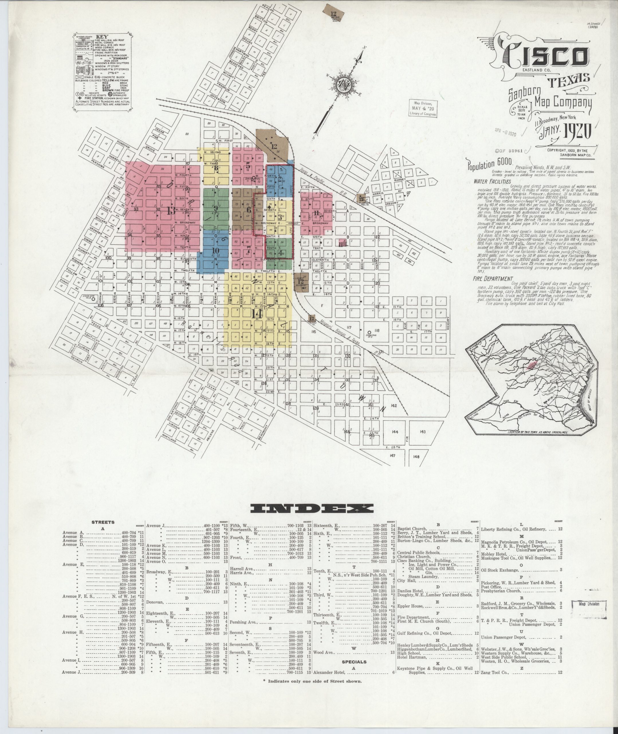 Cisco, Texas (1920) - Sanborn Fire Maps