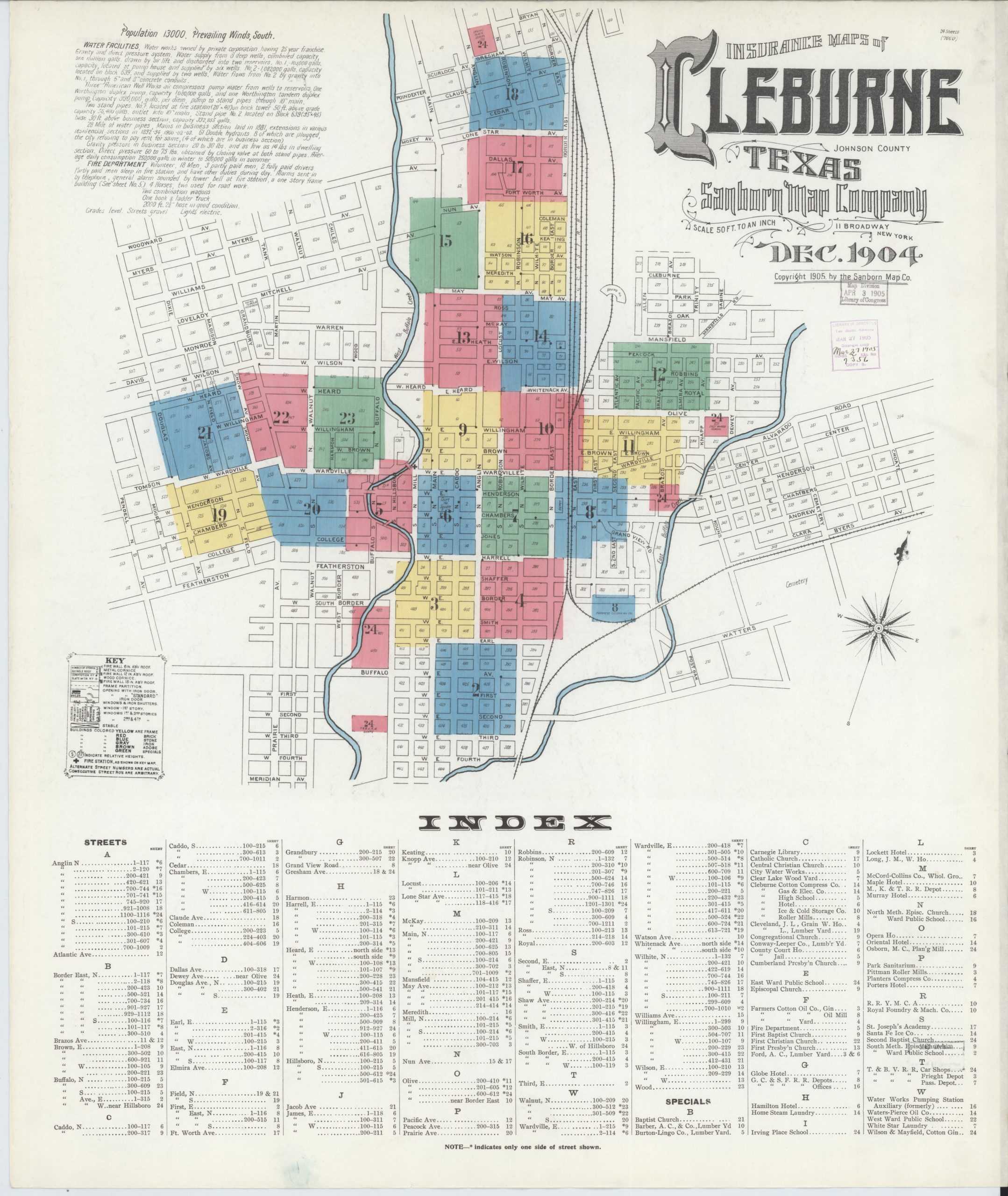 Cleburne, Texas (1904) - Sanborn Fire Maps