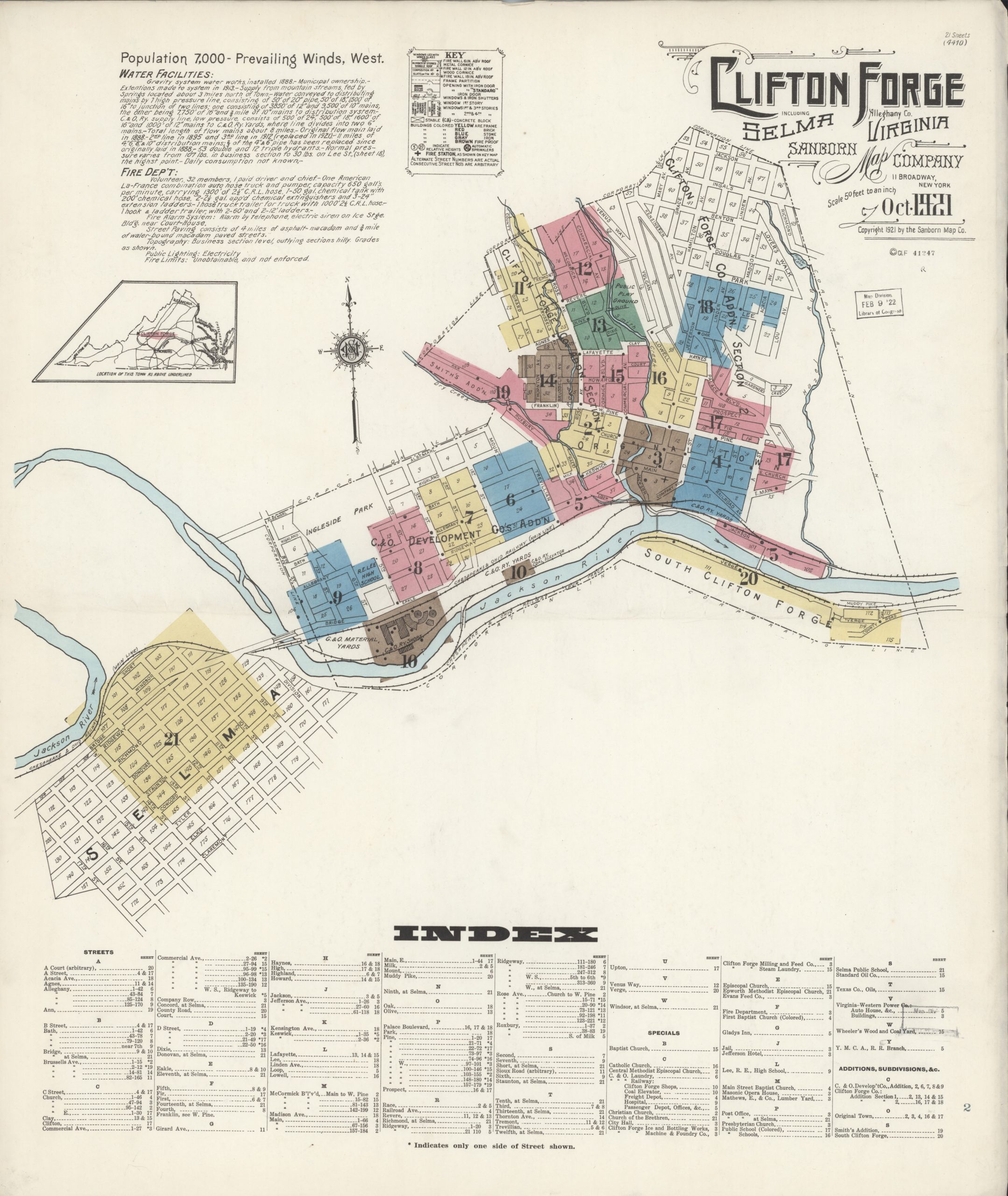 Clifton Forge, Virginia (1921) - Sanborn Fire Maps