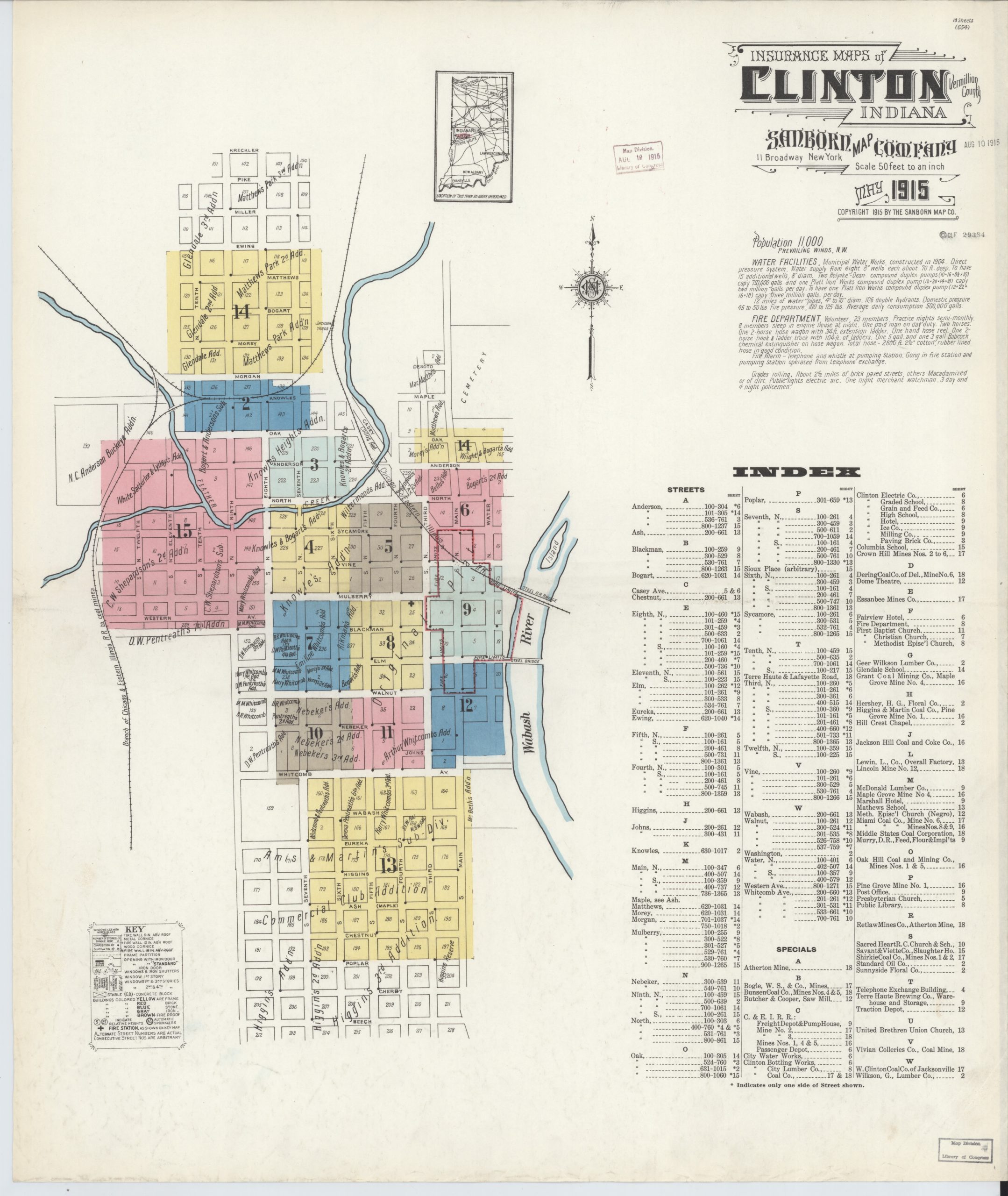 Clinton, Indiana (1915) - Sanborn Fire Maps