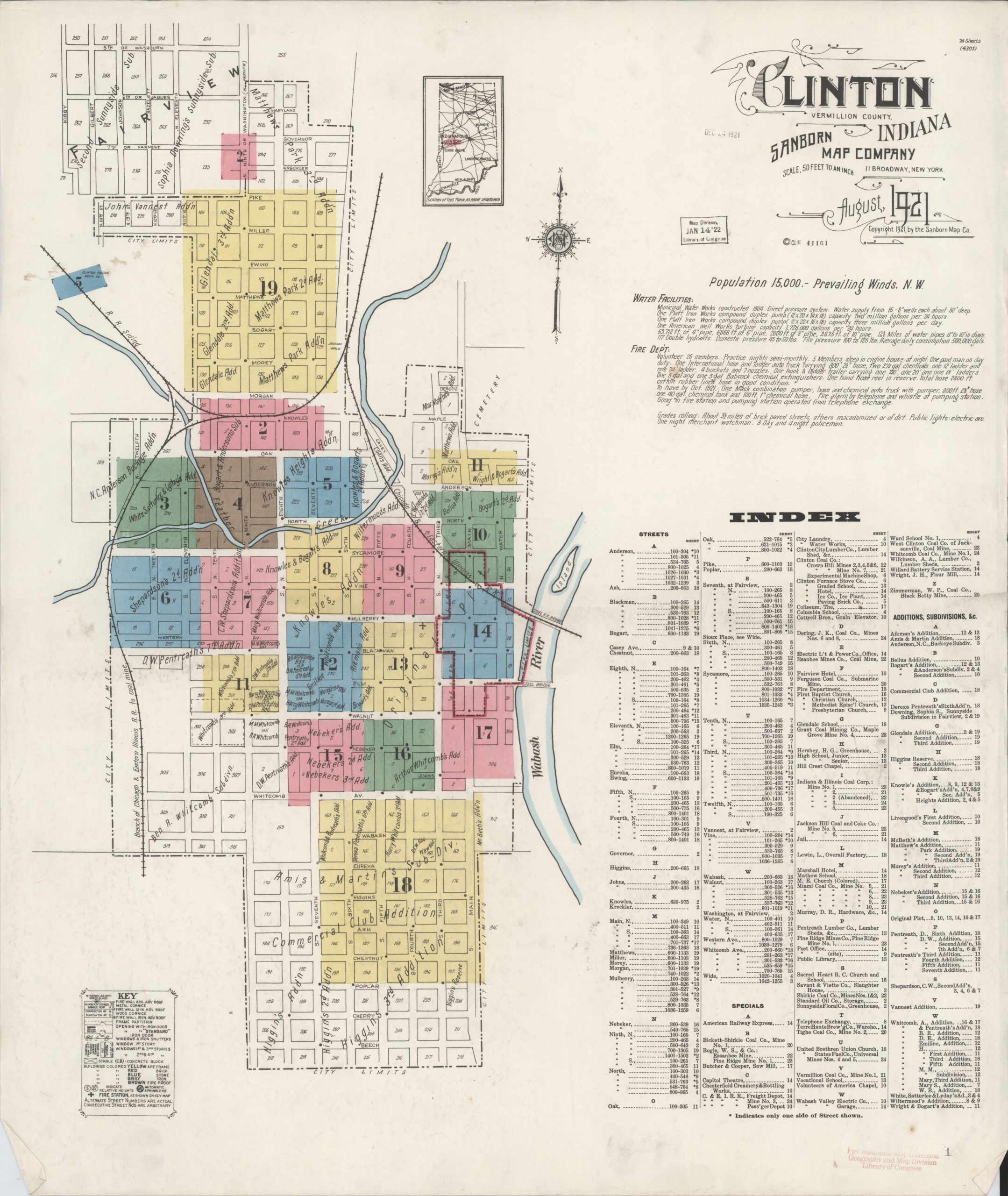 Clinton, Indiana (1921) v2 - Sanborn Fire Maps
