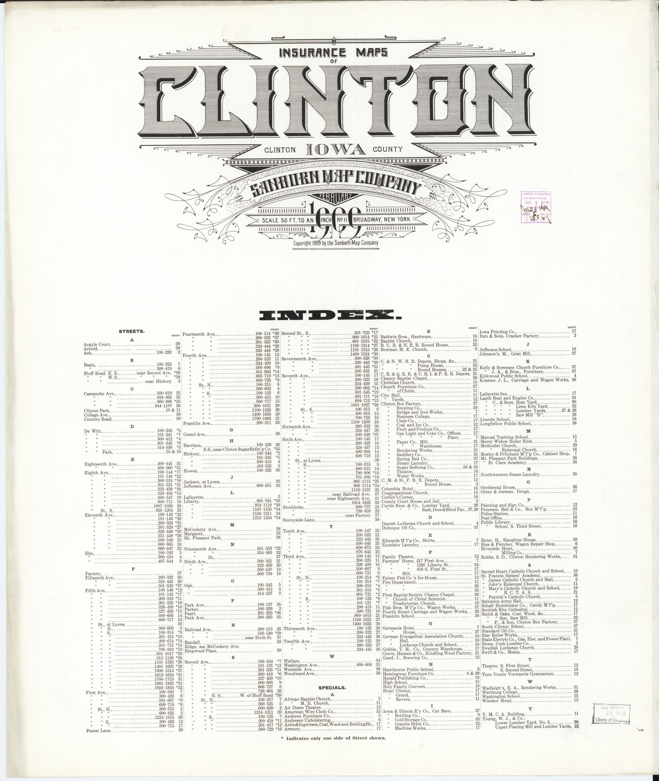 Clinton, Iowa (1909) - Sanborn Fire Maps