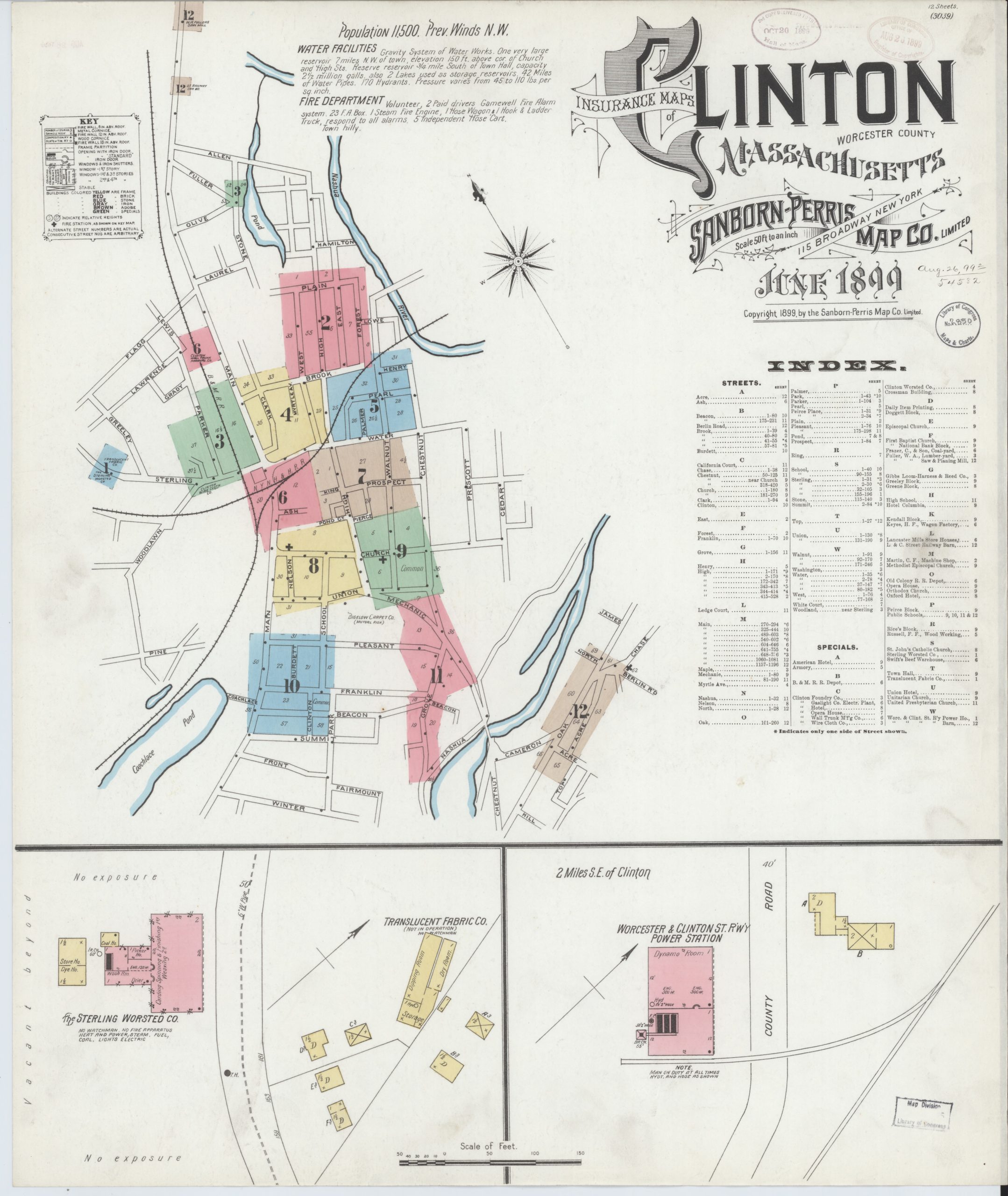 Clinton, Massachusetts (1899) - Sanborn Fire Maps