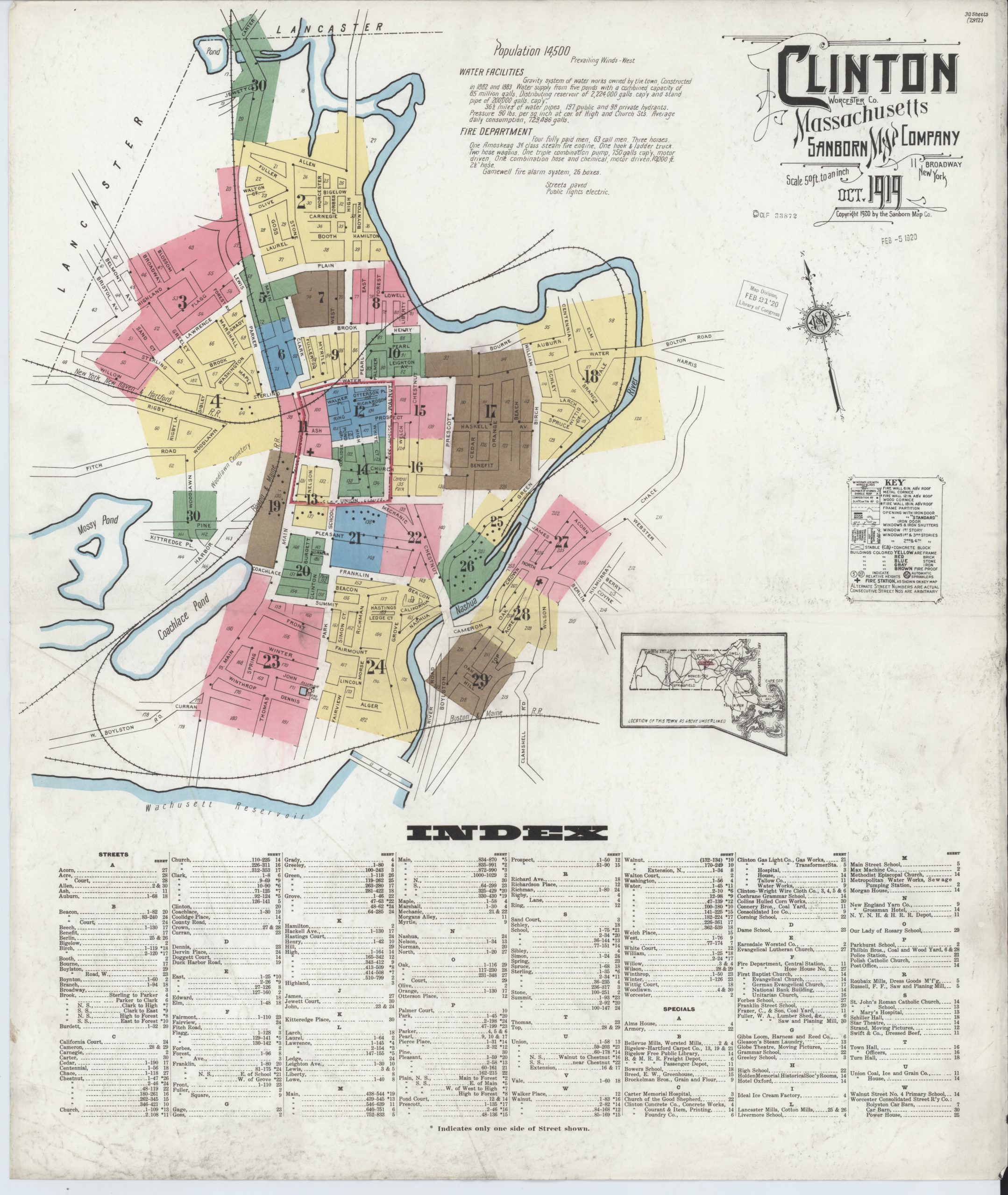 Clinton, Massachusetts (1919) - Sanborn Fire Maps