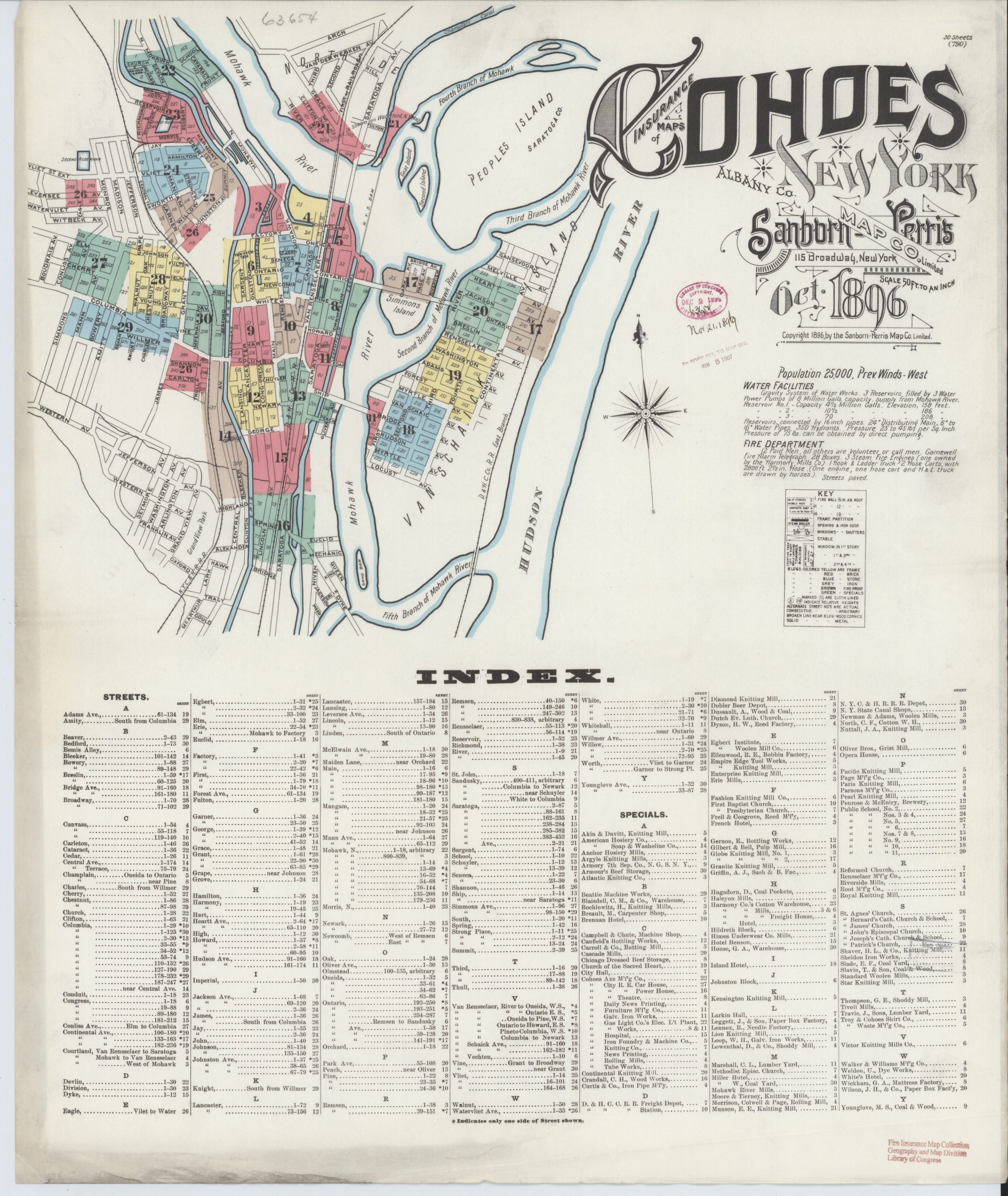 Cohoes, New York (1896) - Sanborn Fire Maps