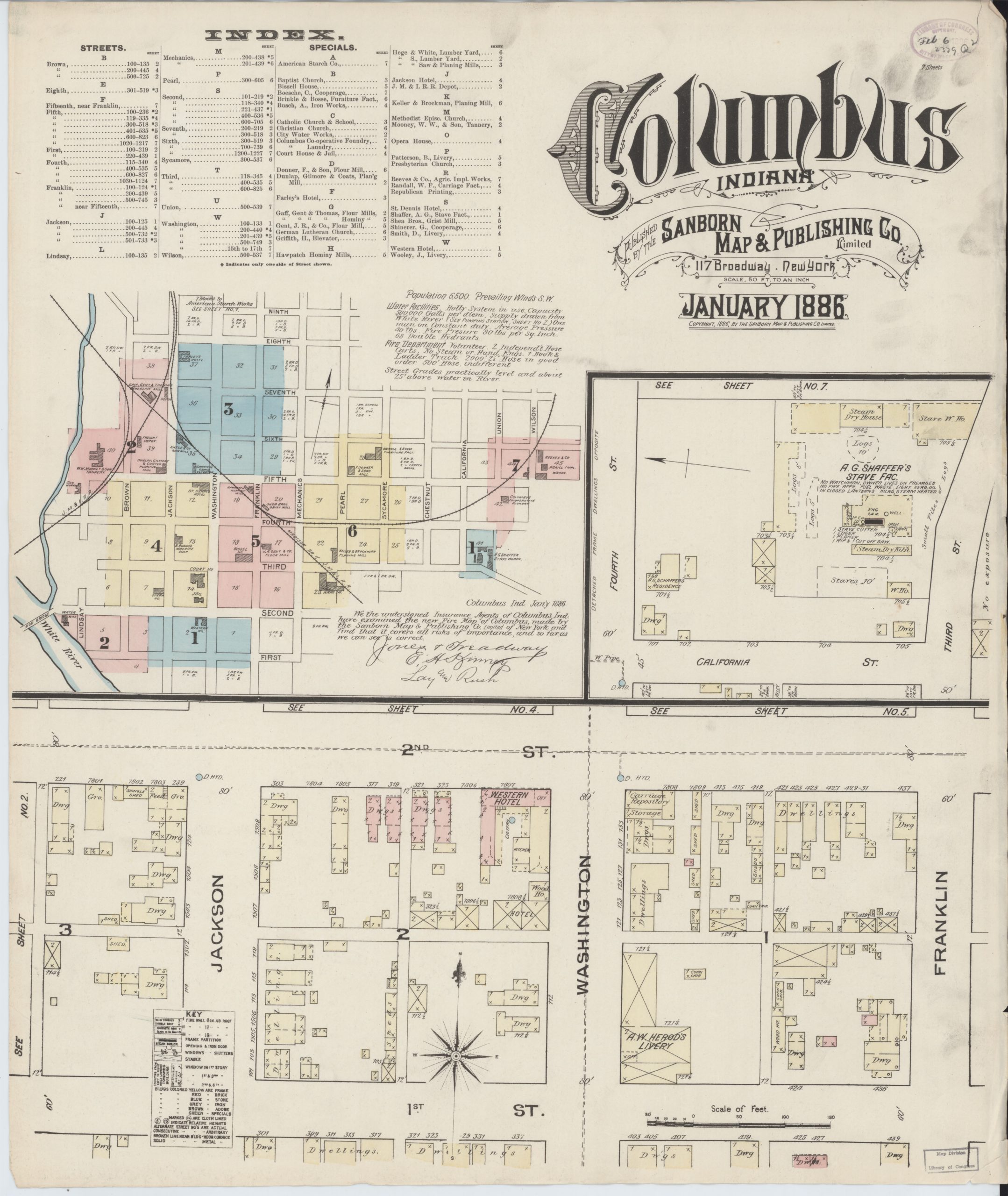 Columbus, Indiana (1886) - Sanborn Fire Maps