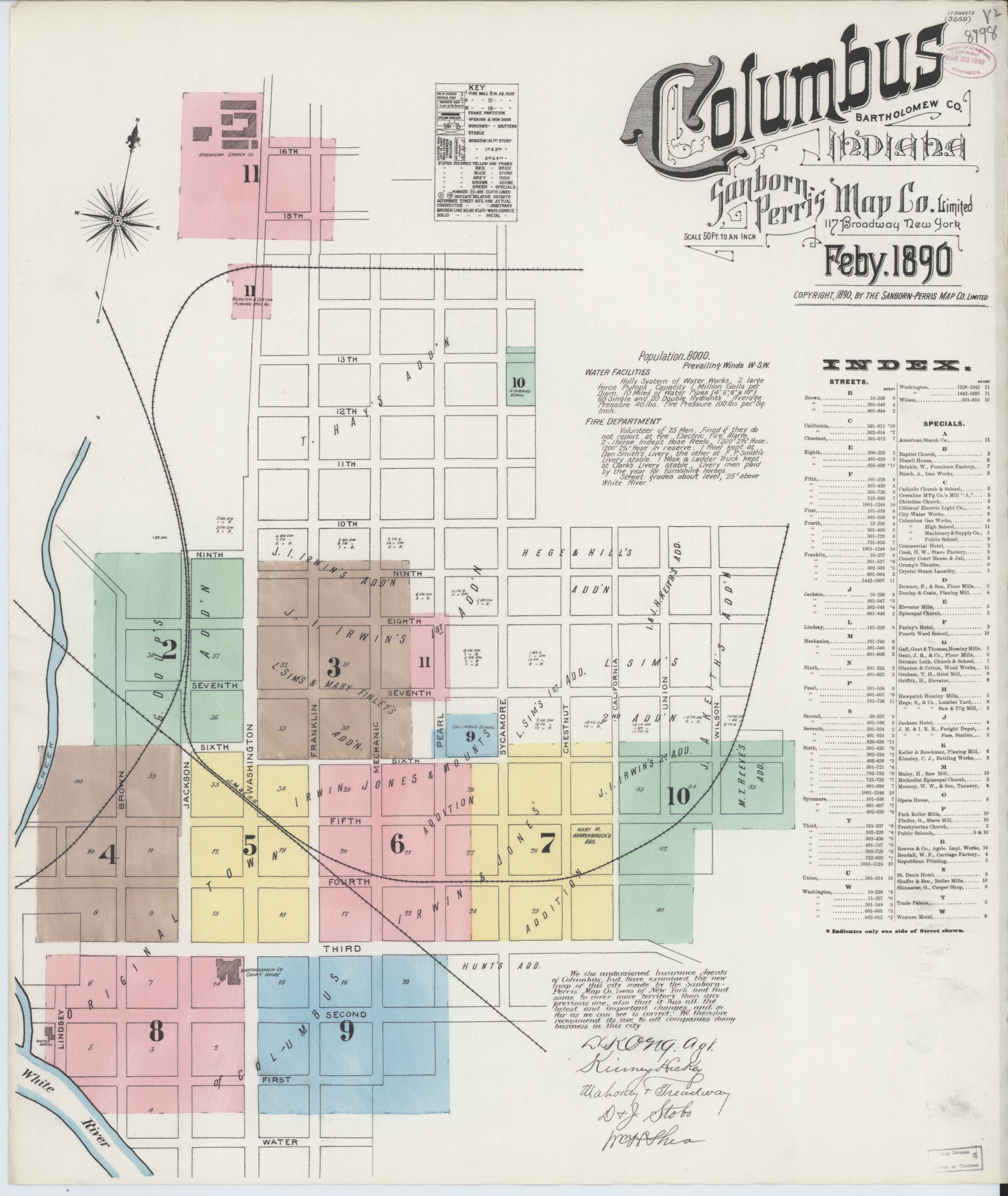 Columbus, Indiana (1890) - Sanborn Fire Maps