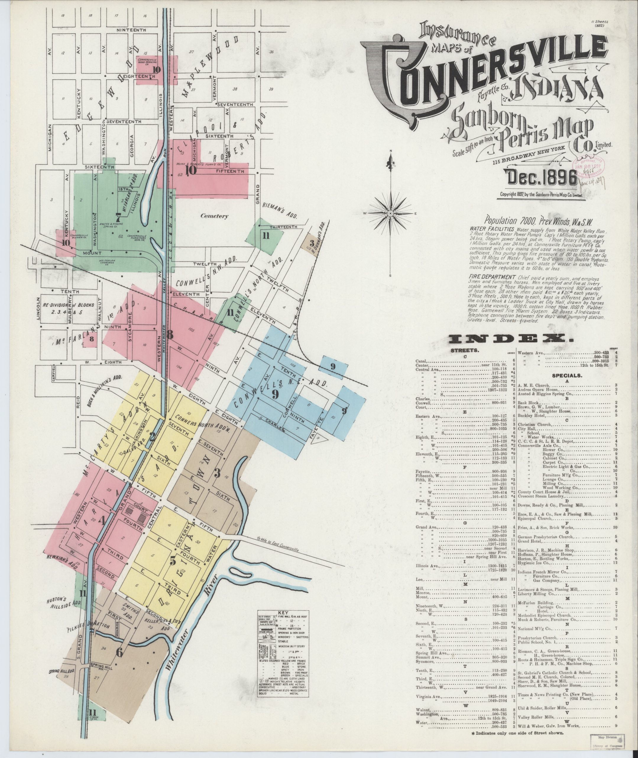 Connersville, Indiana (1896) - Sanborn Fire Maps