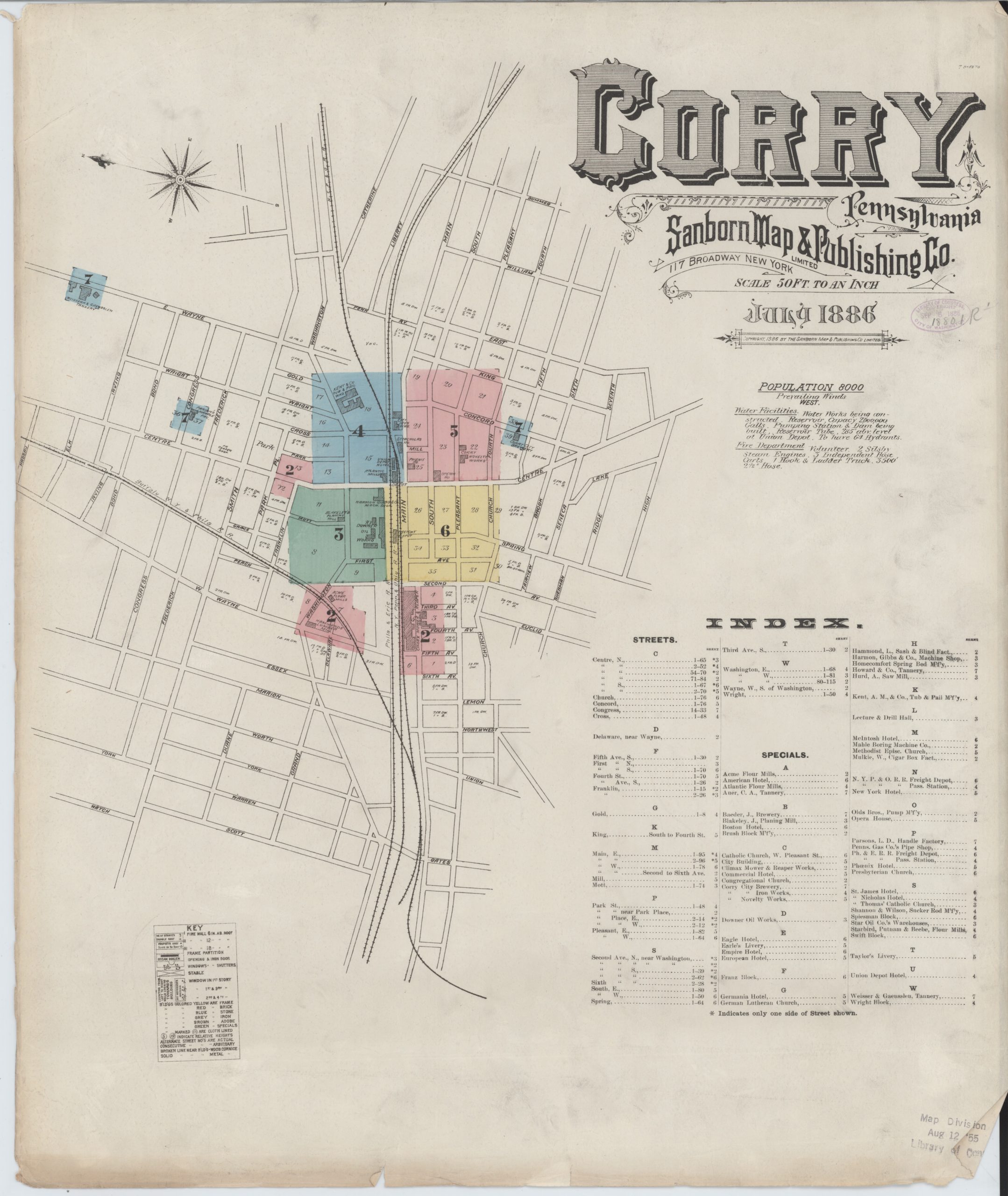 Corry, Pennsylvania (1886) - Sanborn Fire Maps