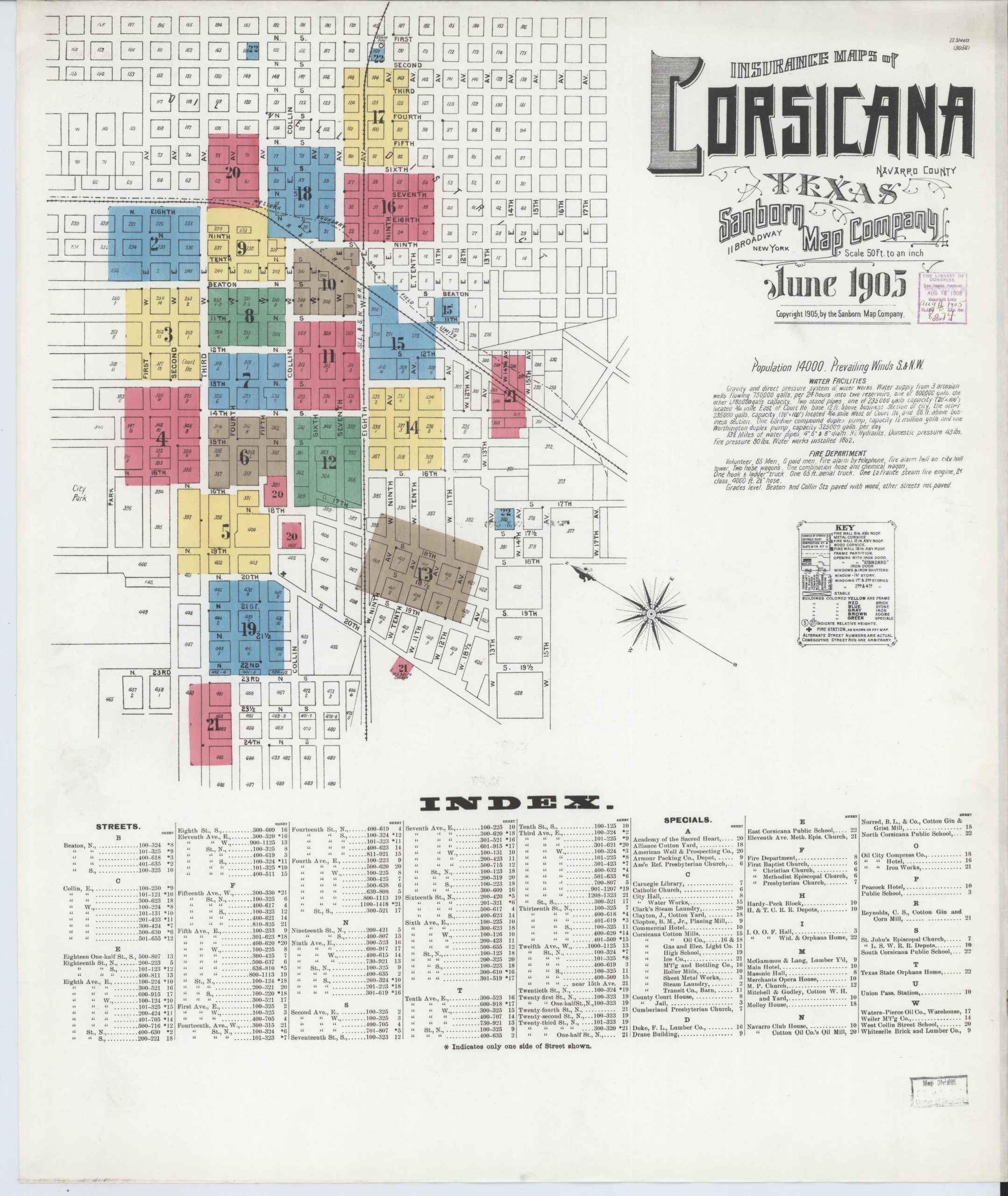 Corsicana, Texas (1905) - Sanborn Fire Maps