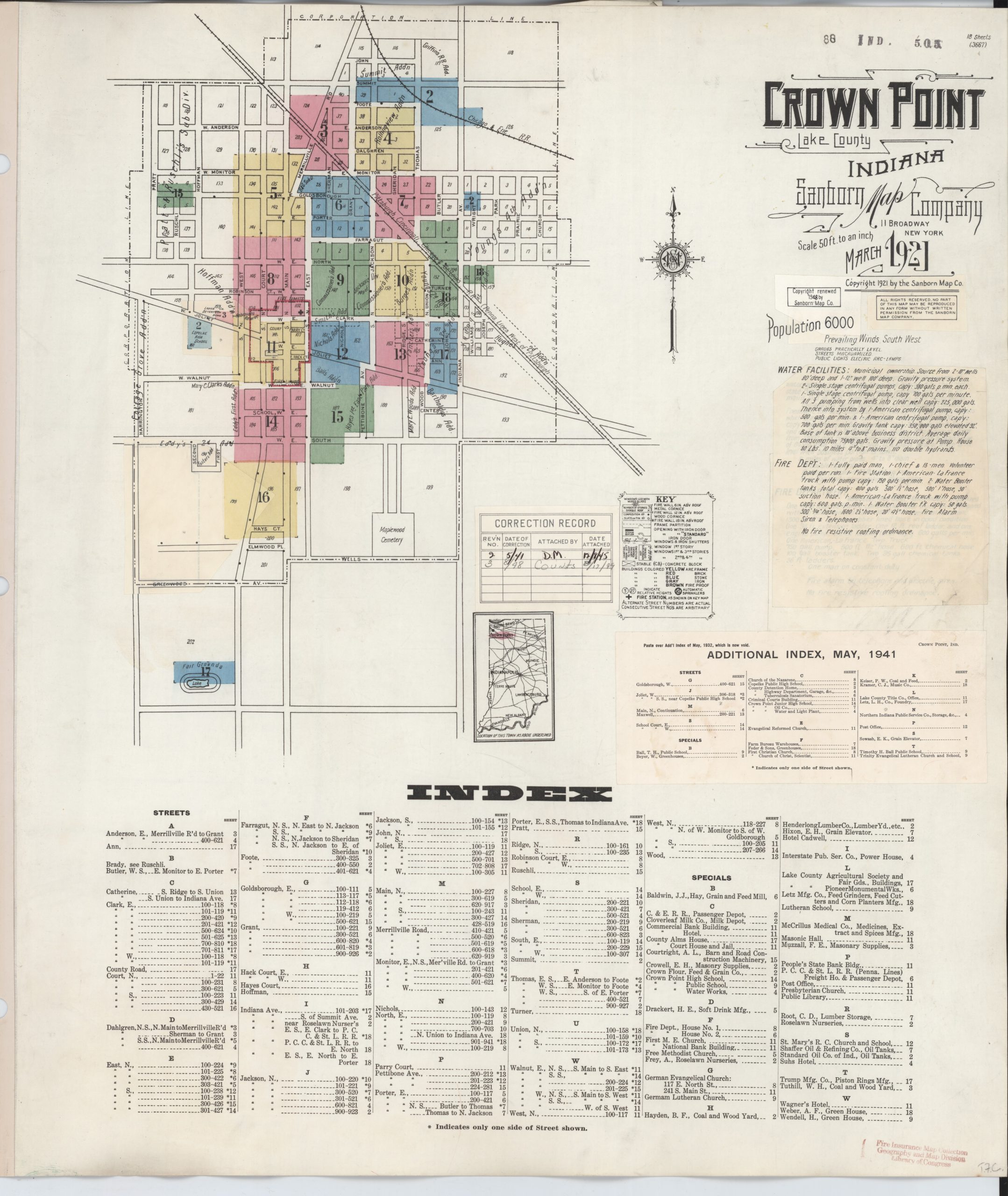 Crown Point, Indiana (1921) - Sanborn Fire Maps