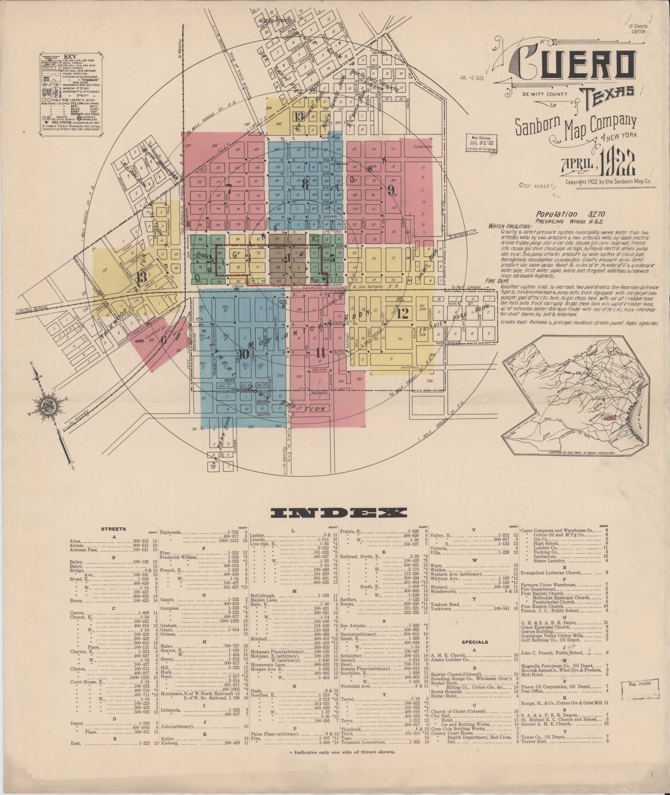 Cuero, Texas (1922) - Sanborn Fire Maps