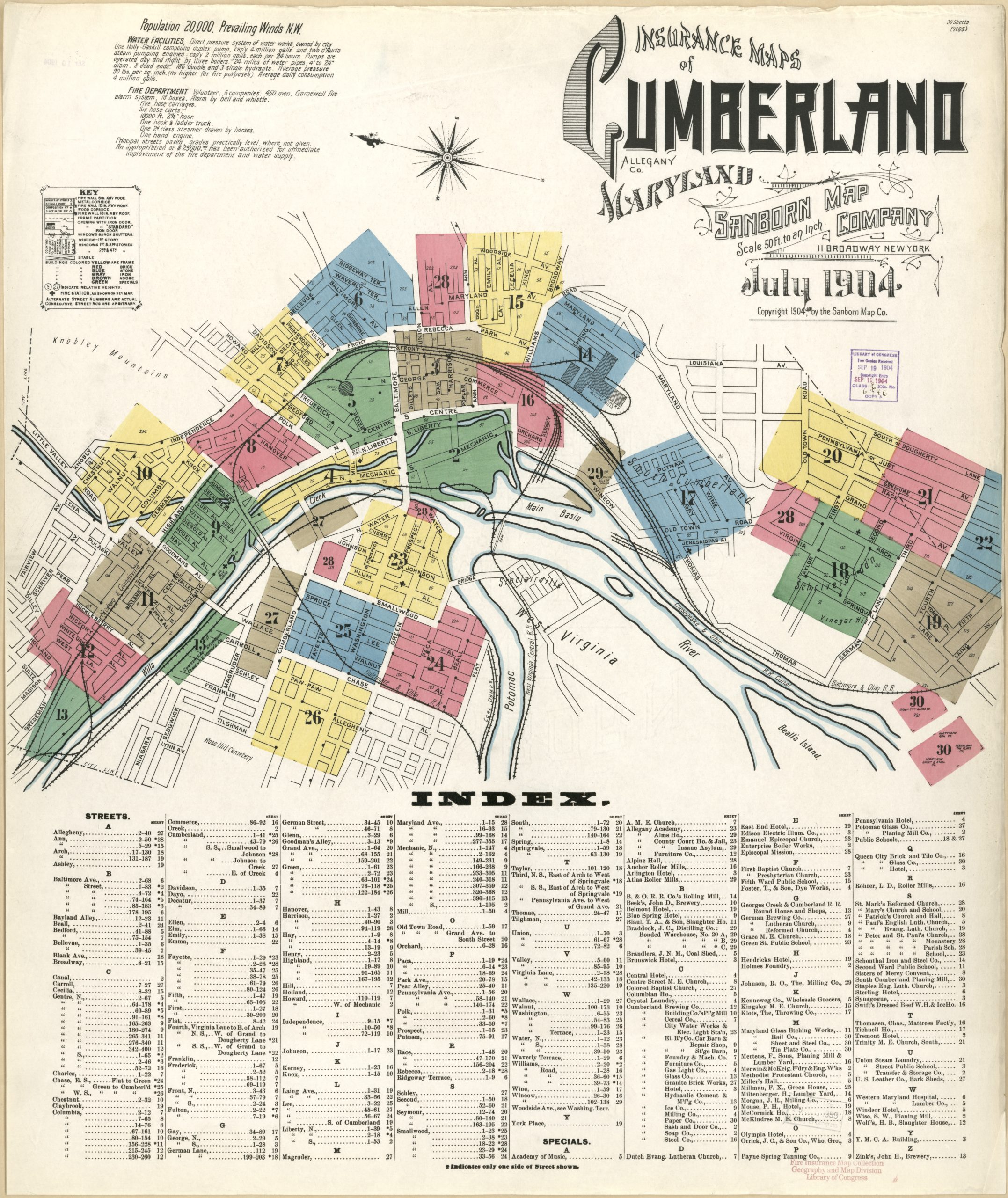 Cumberland, Maryland (1904) - Sanborn Fire Maps
