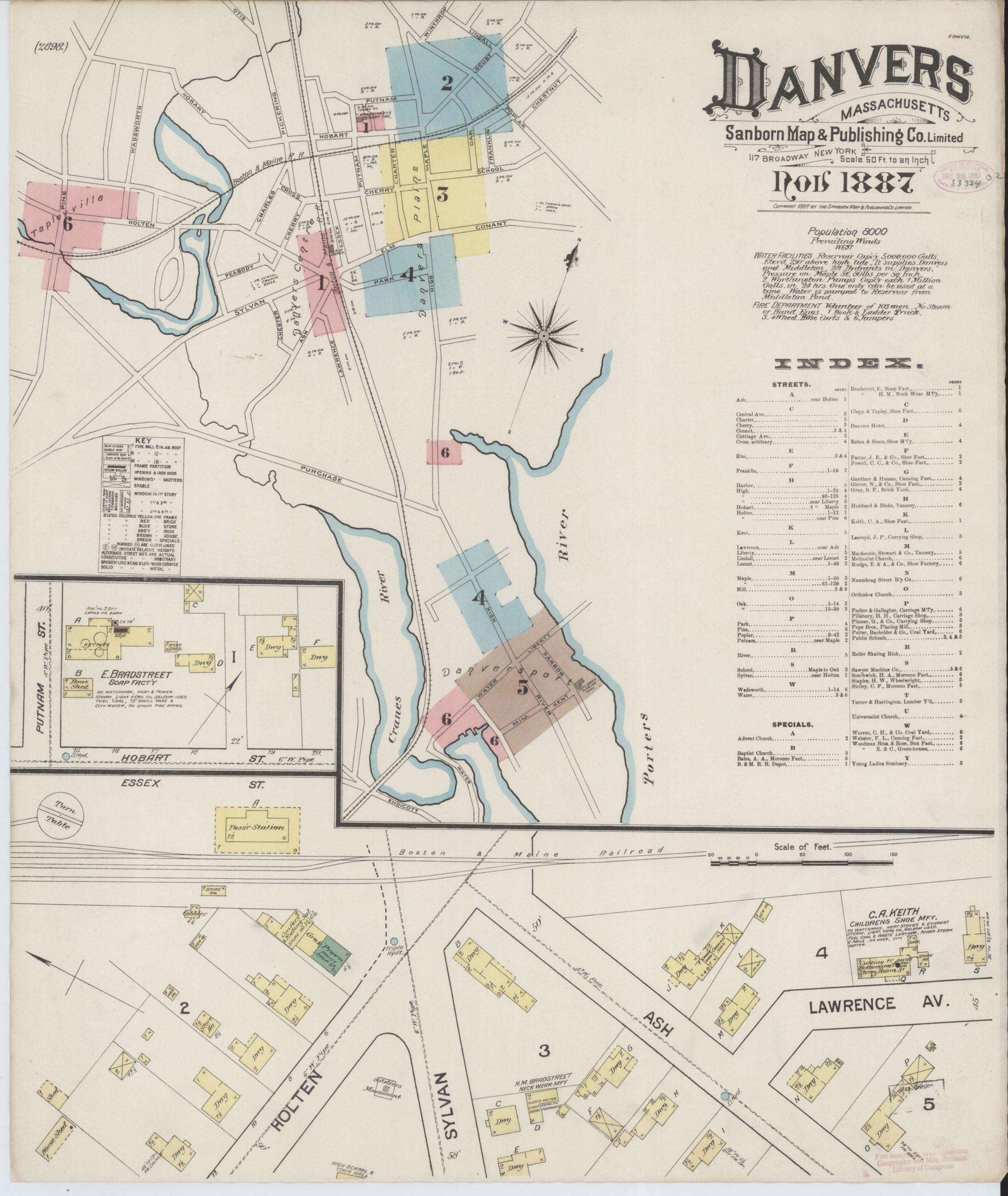 Danvers, Massachusetts (1887) - Sanborn Fire Maps