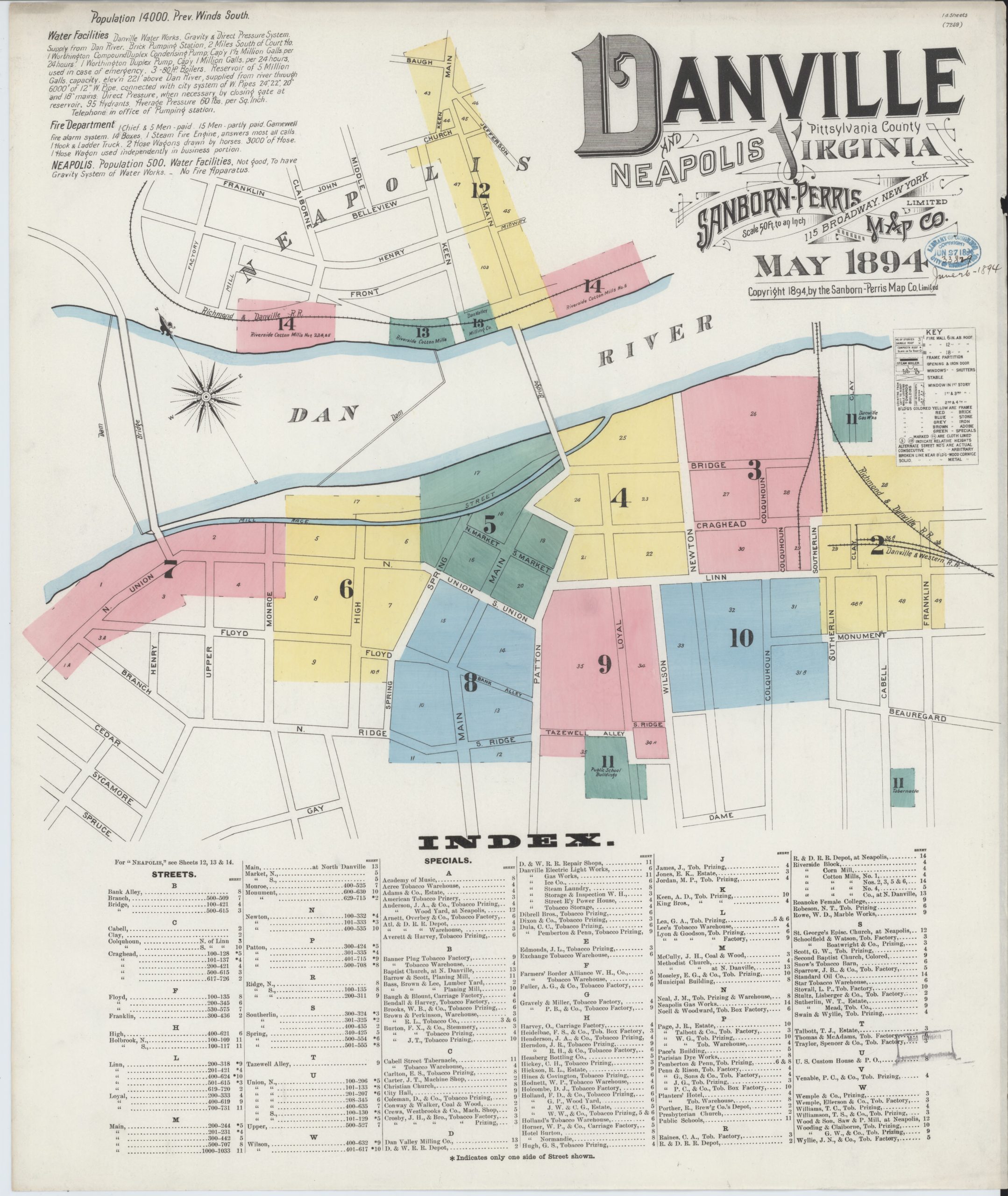 Danville, Virginia (1894) - Sanborn Fire Maps
