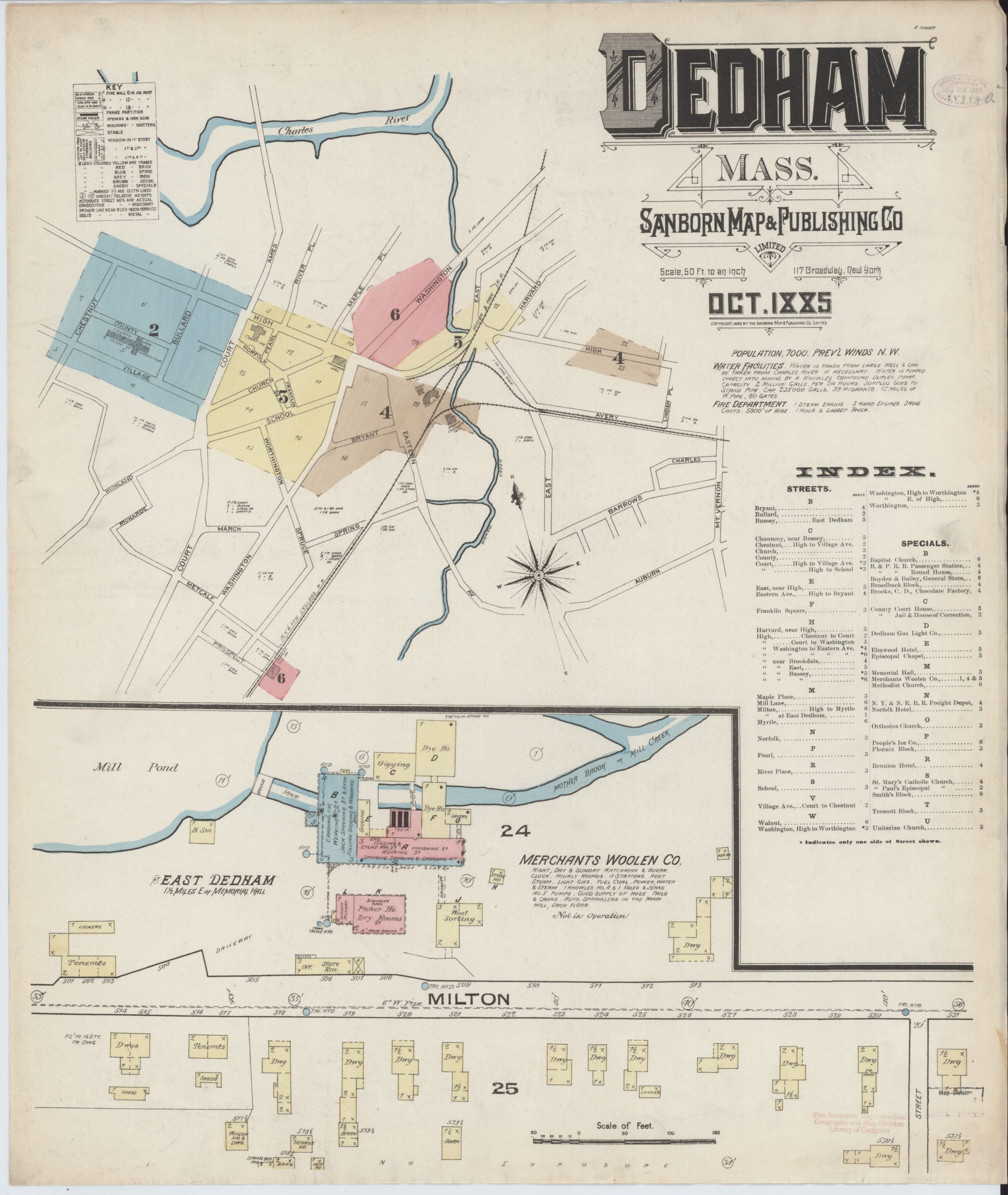Dedham, Massachusetts (1885) - Sanborn Fire Maps