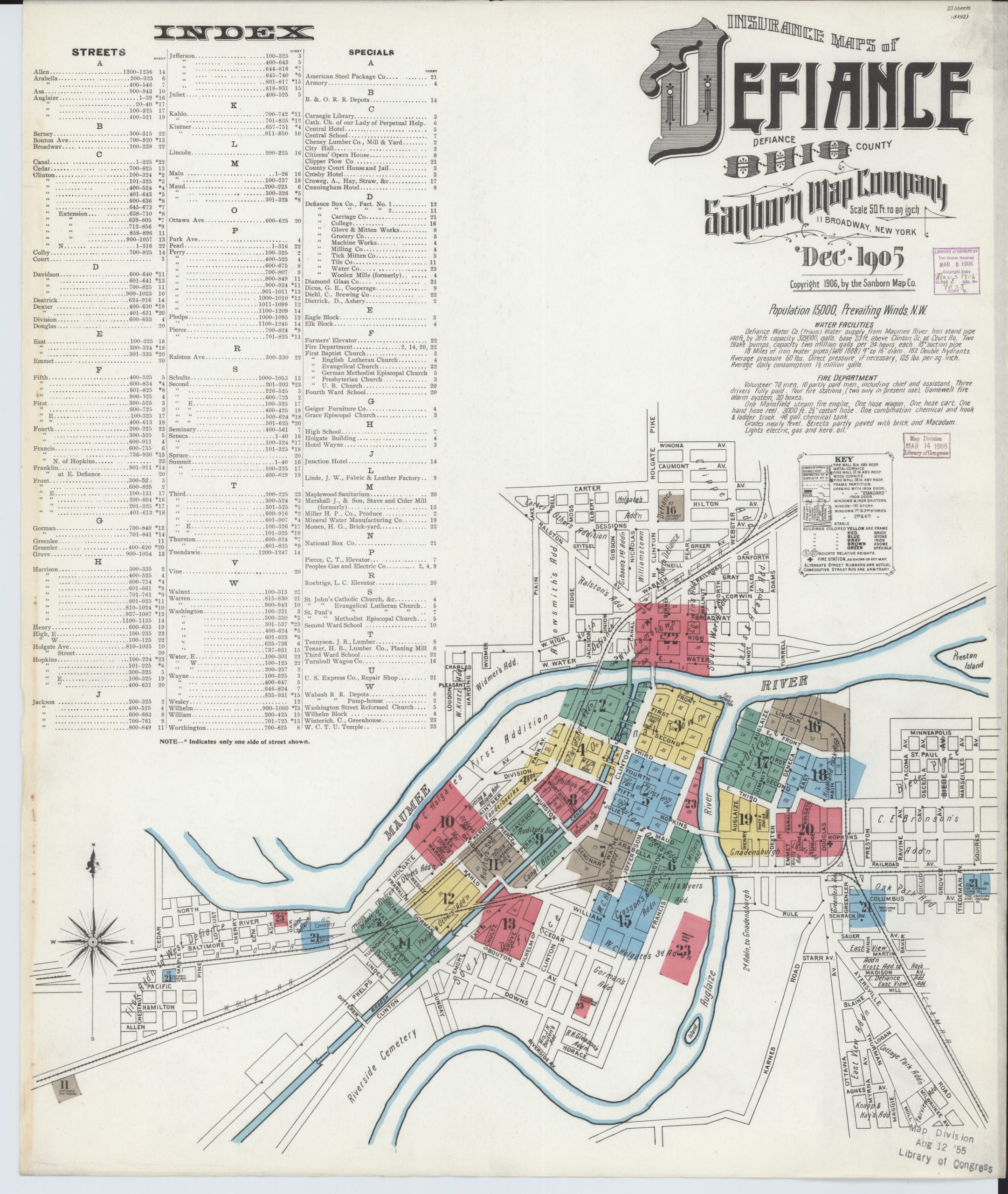 Defiance, Ohio (1905) - Sanborn Fire Maps
