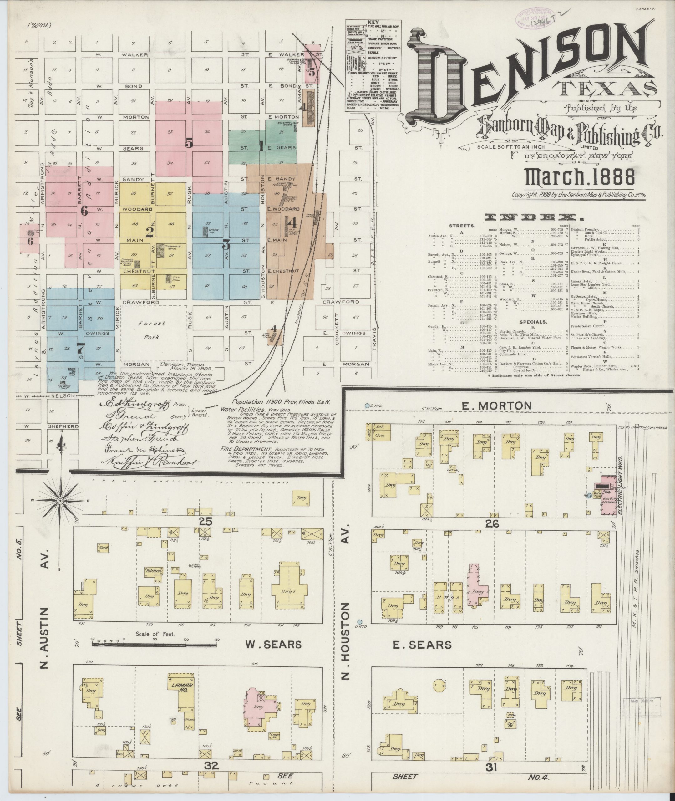 Denison, Texas (1888) - Sanborn Fire Maps