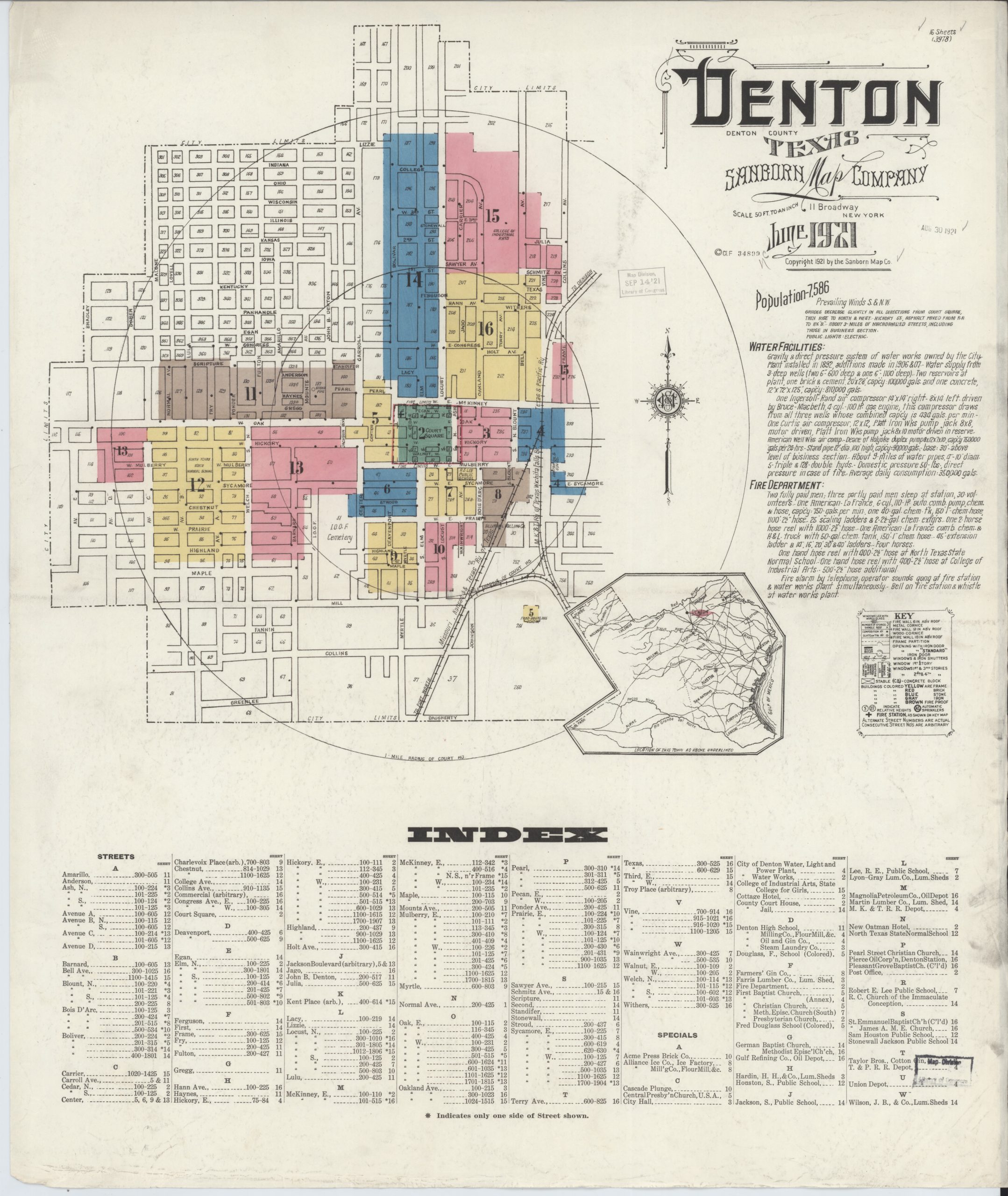 Denton, Texas (1921) - Sanborn Fire Maps