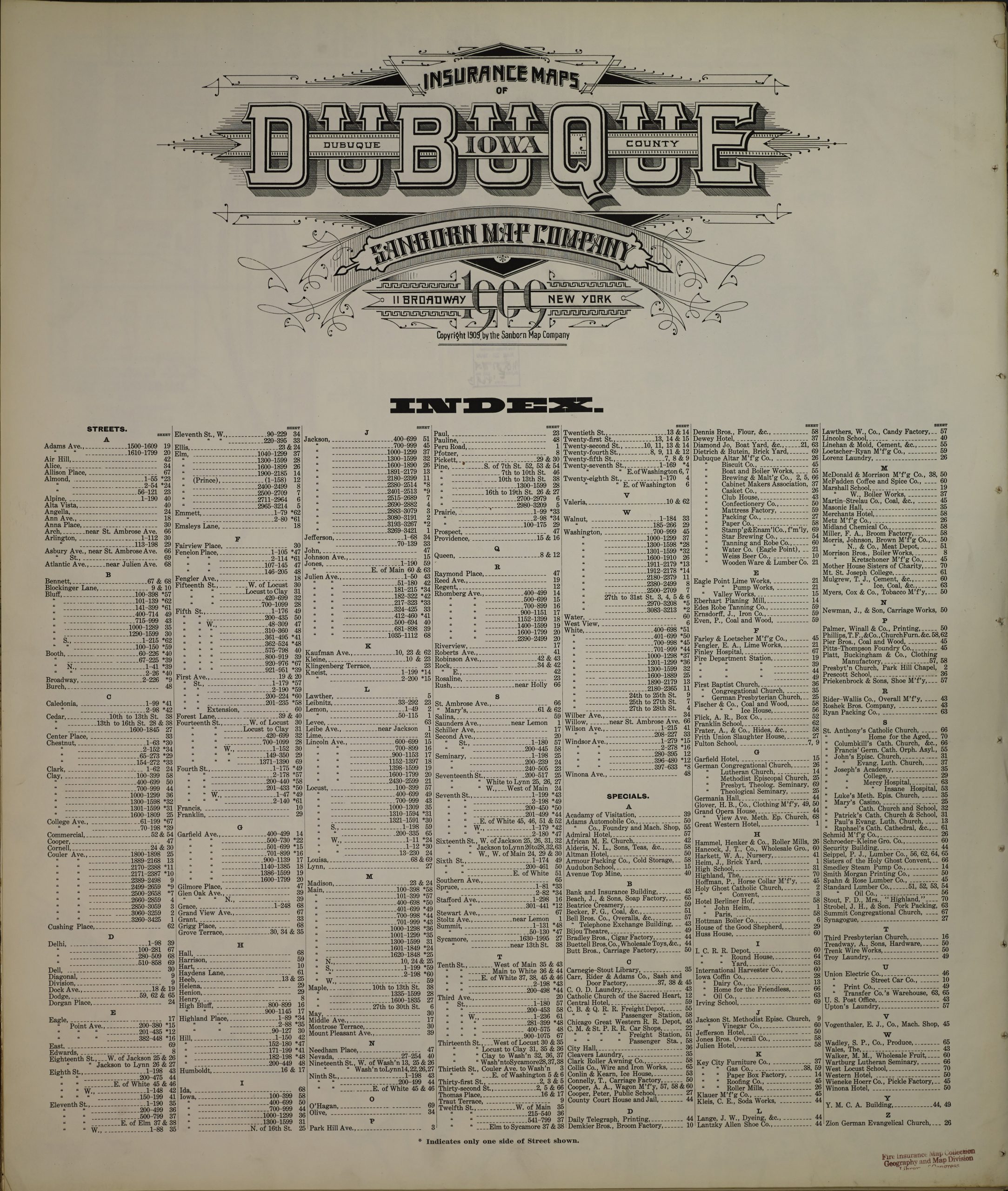 Dubuque, Iowa (1909) - Sanborn Fire Maps