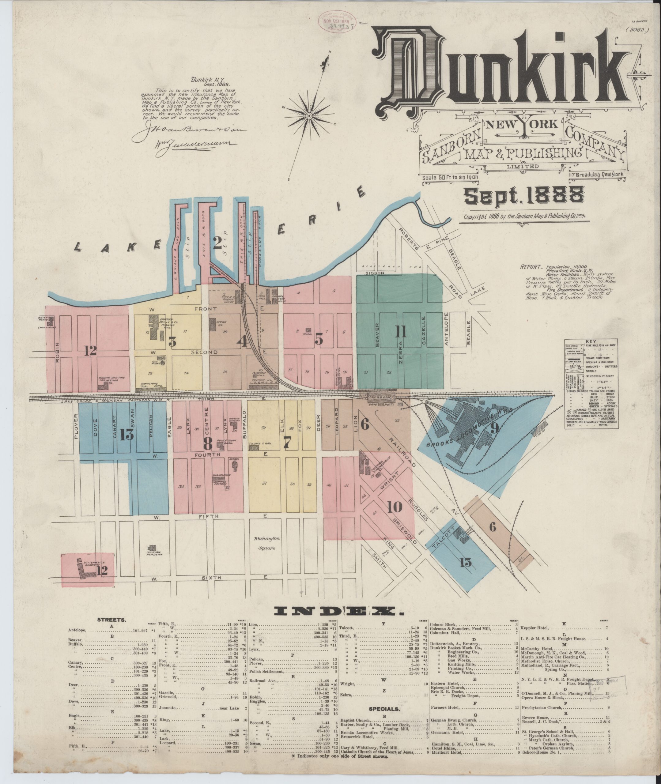 Dunkirk, New York (1888) - Sanborn Fire Maps