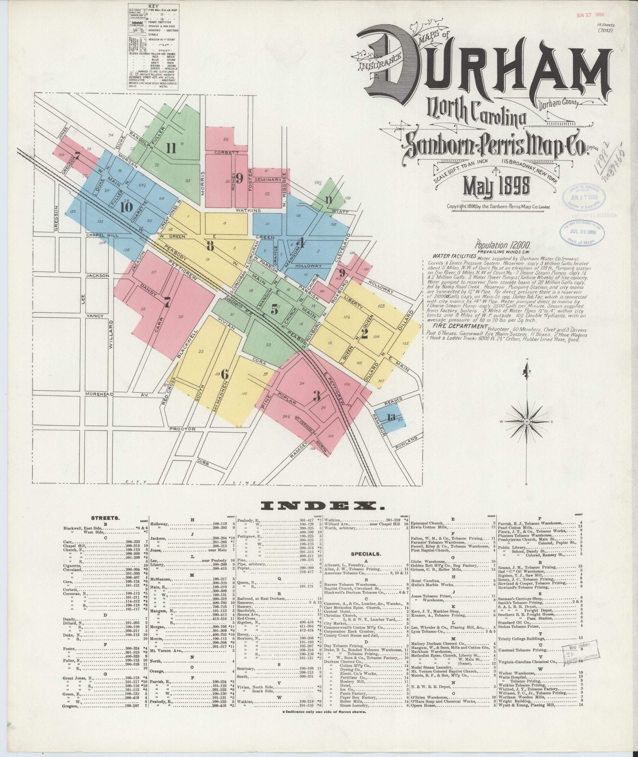 Durham, North Carolina (1898) - Sanborn Fire Maps